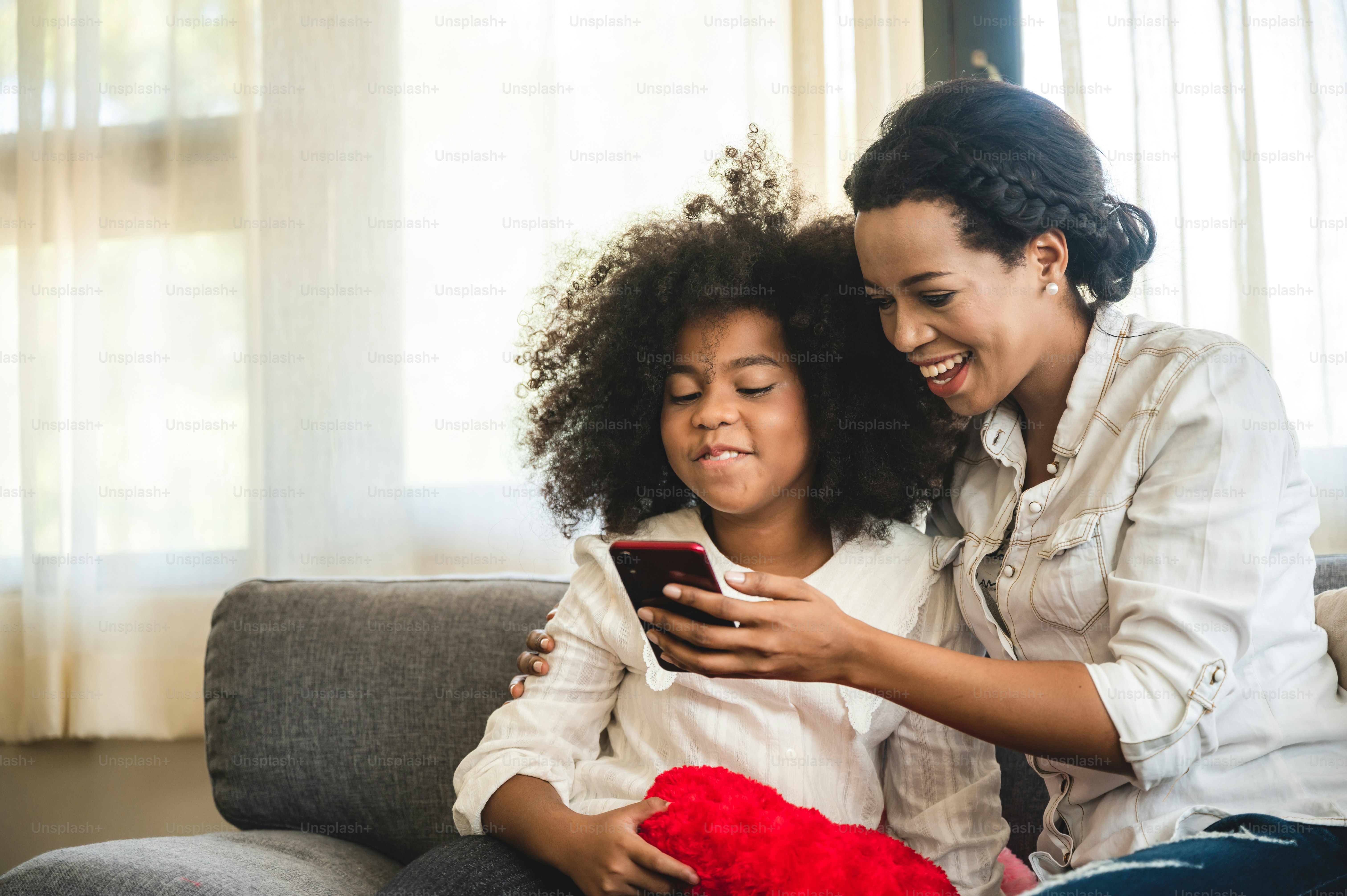 Mom and daughter staying at home, Social Distancing and Self-Isolation, stay home quarantine ...