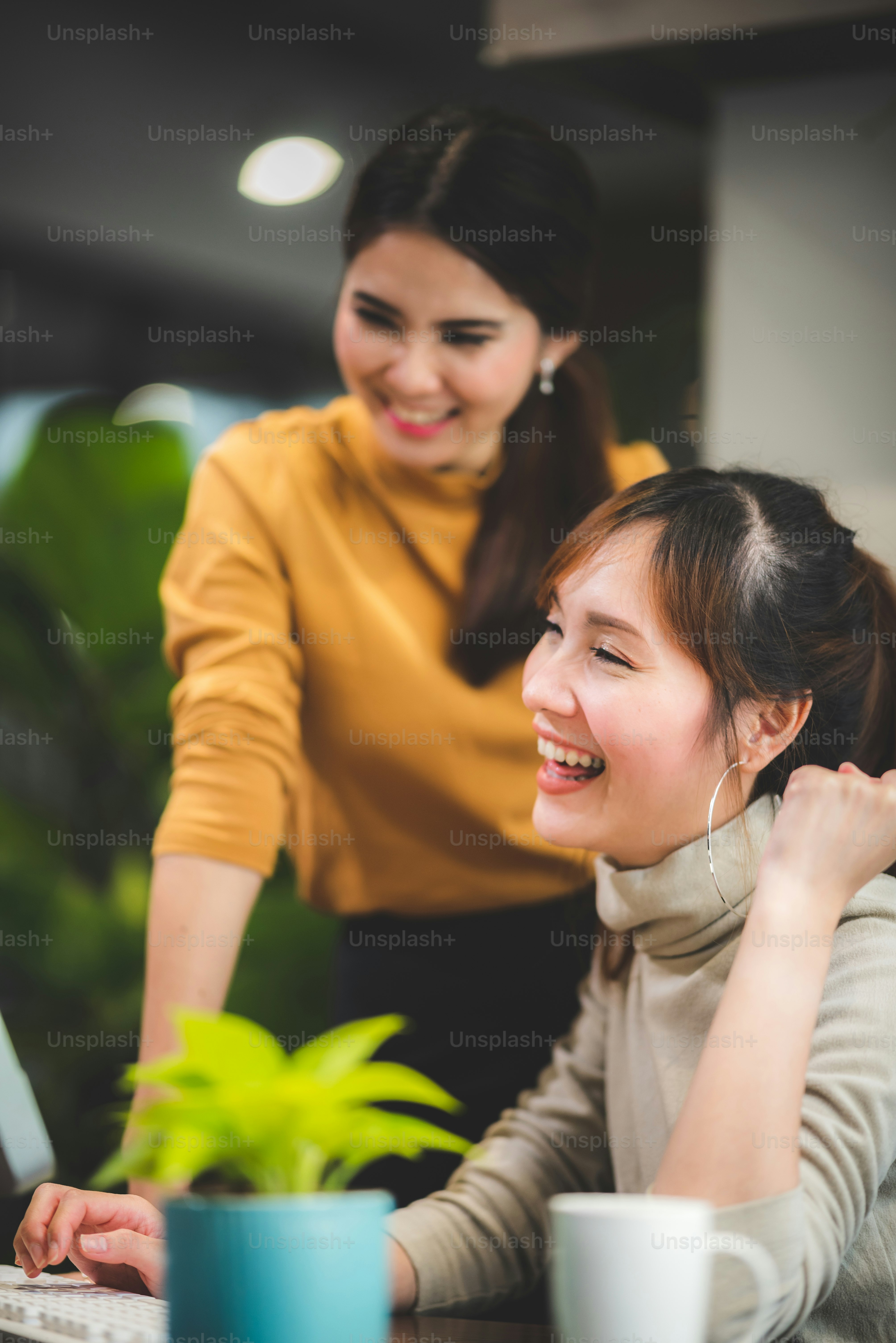 Business partners meeting in modern office, coworking space photo ...