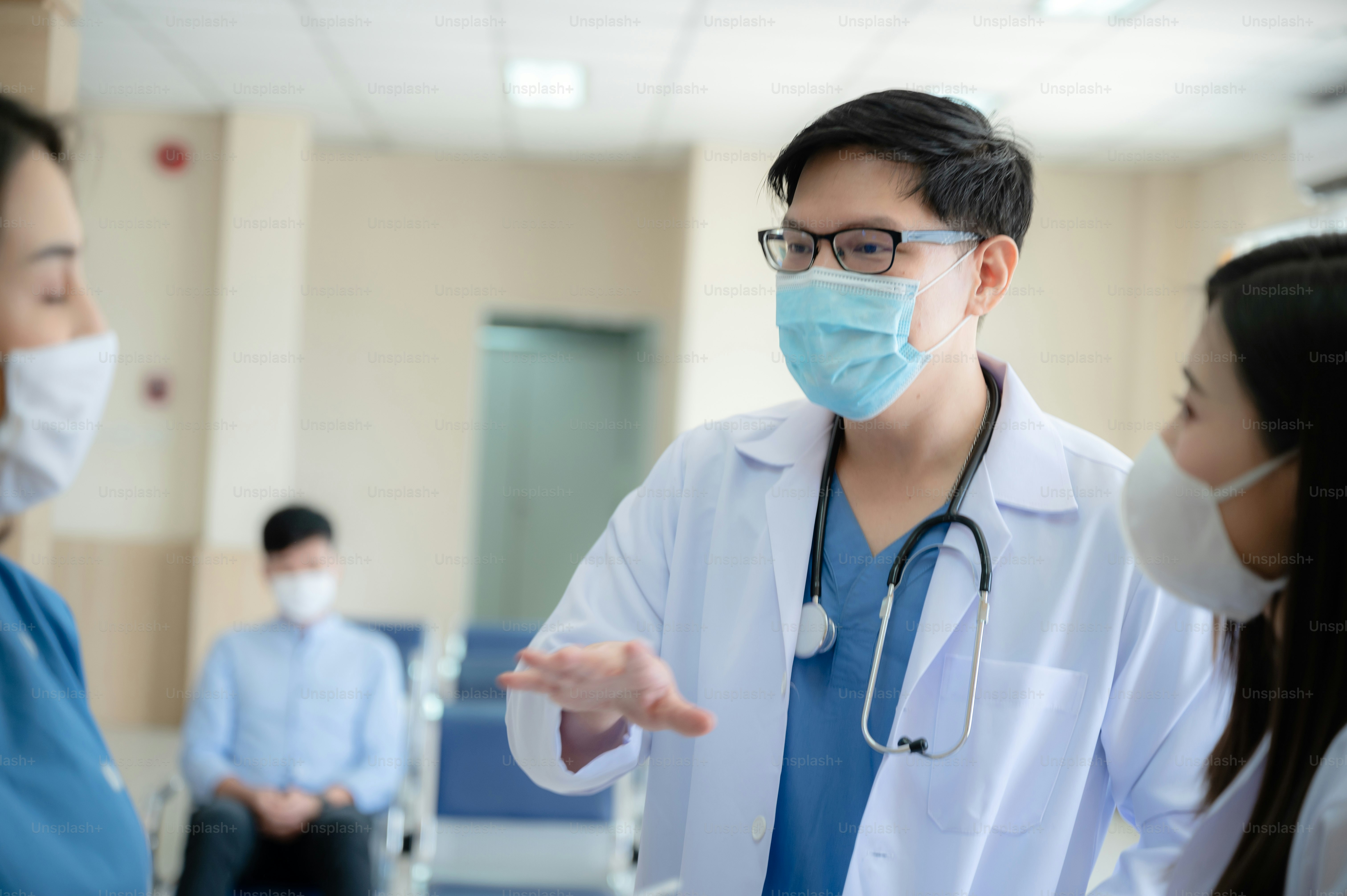 Professional doctor and medicine person team have a conversation to ...