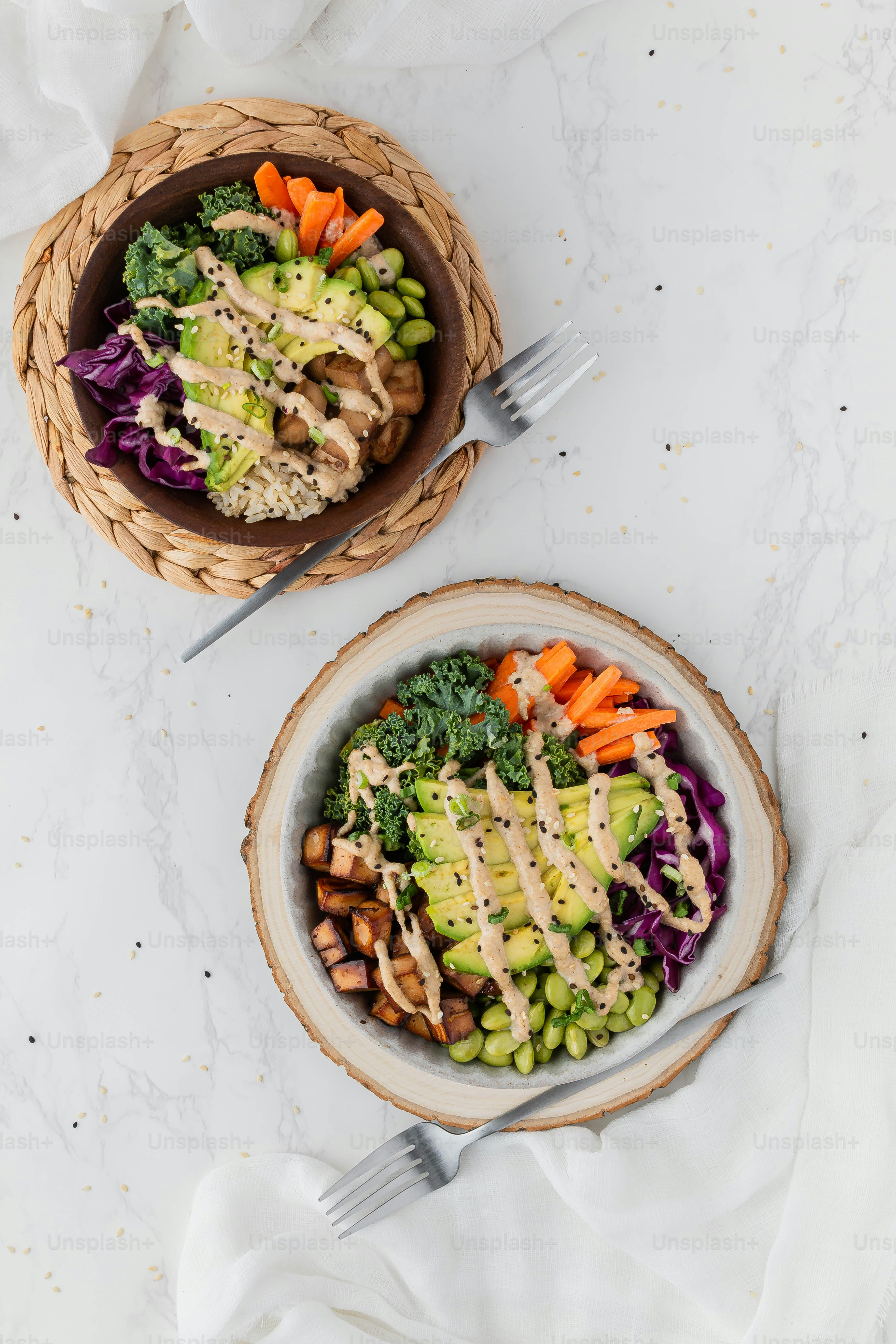 Deux bols remplis de différents types de légumes photo – Légume Photo ...