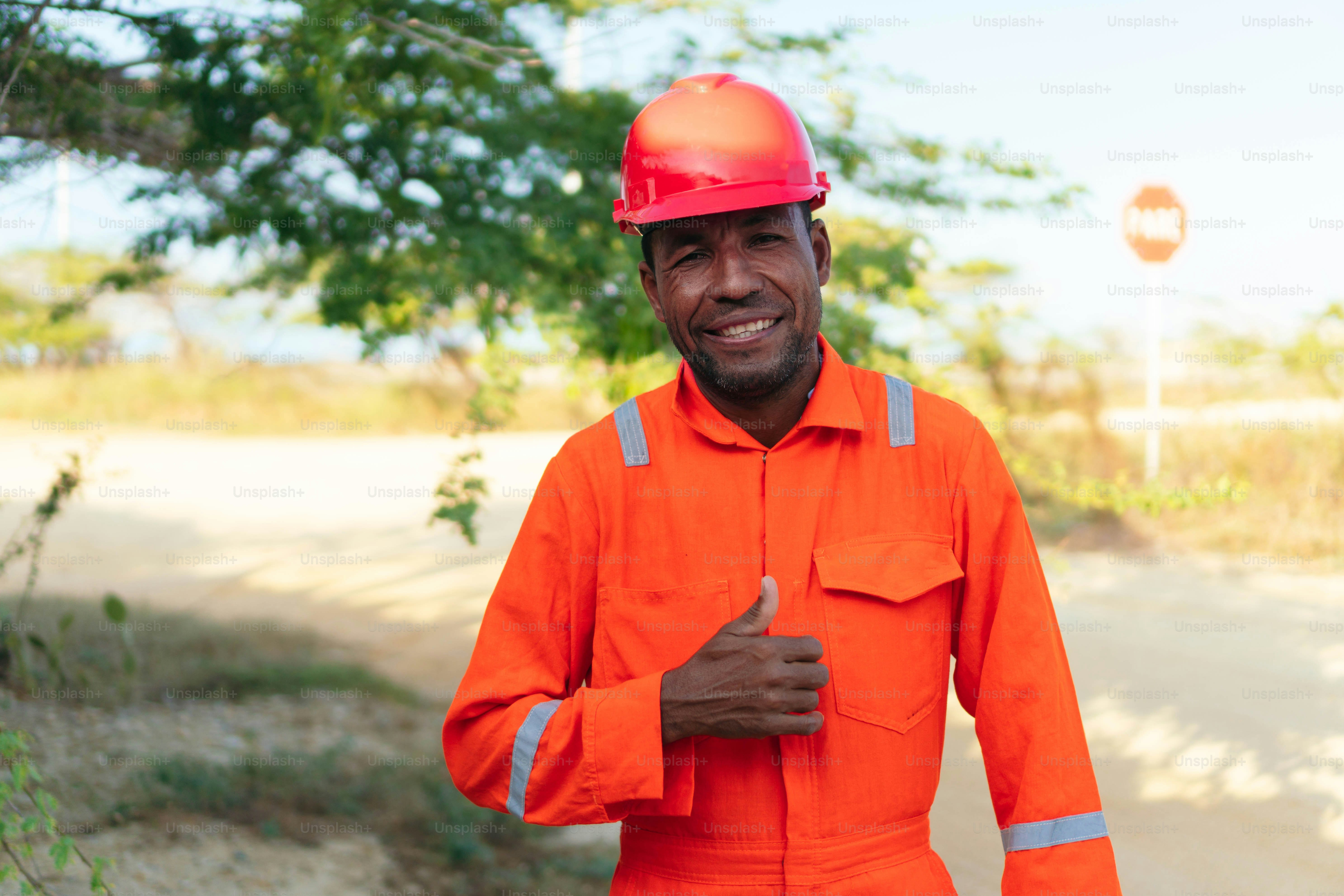 Black Mechanical man smiling with thumbs up. Concept of engineer or ...