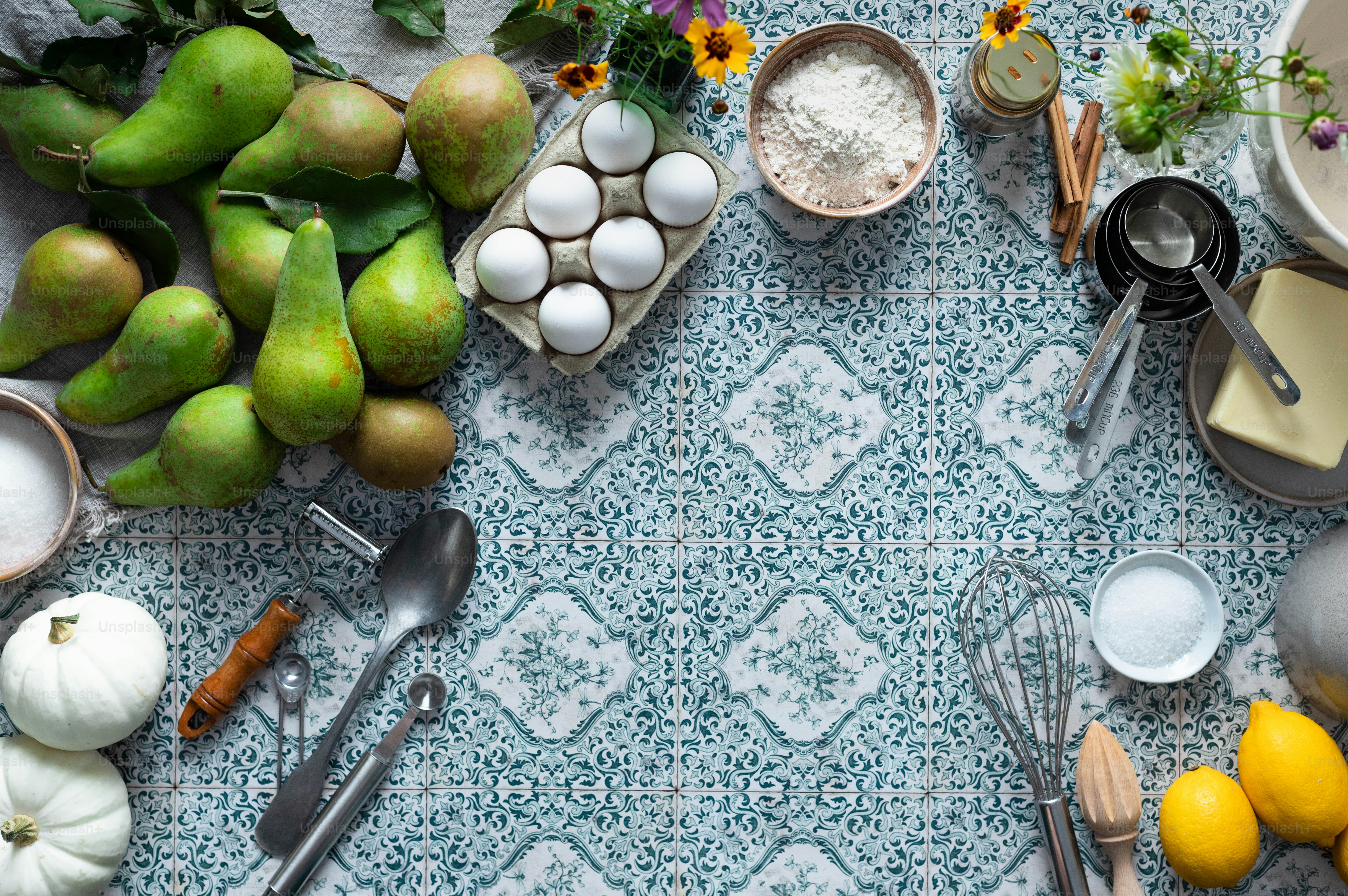 A table topped with lots of different types of food photo – Sweet treat ...