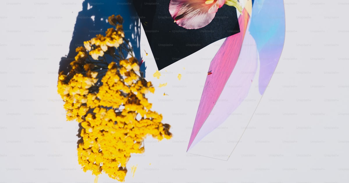 하늘을 나는 꽃이 달린 연 사진 Unsplash의 꽃 이미지