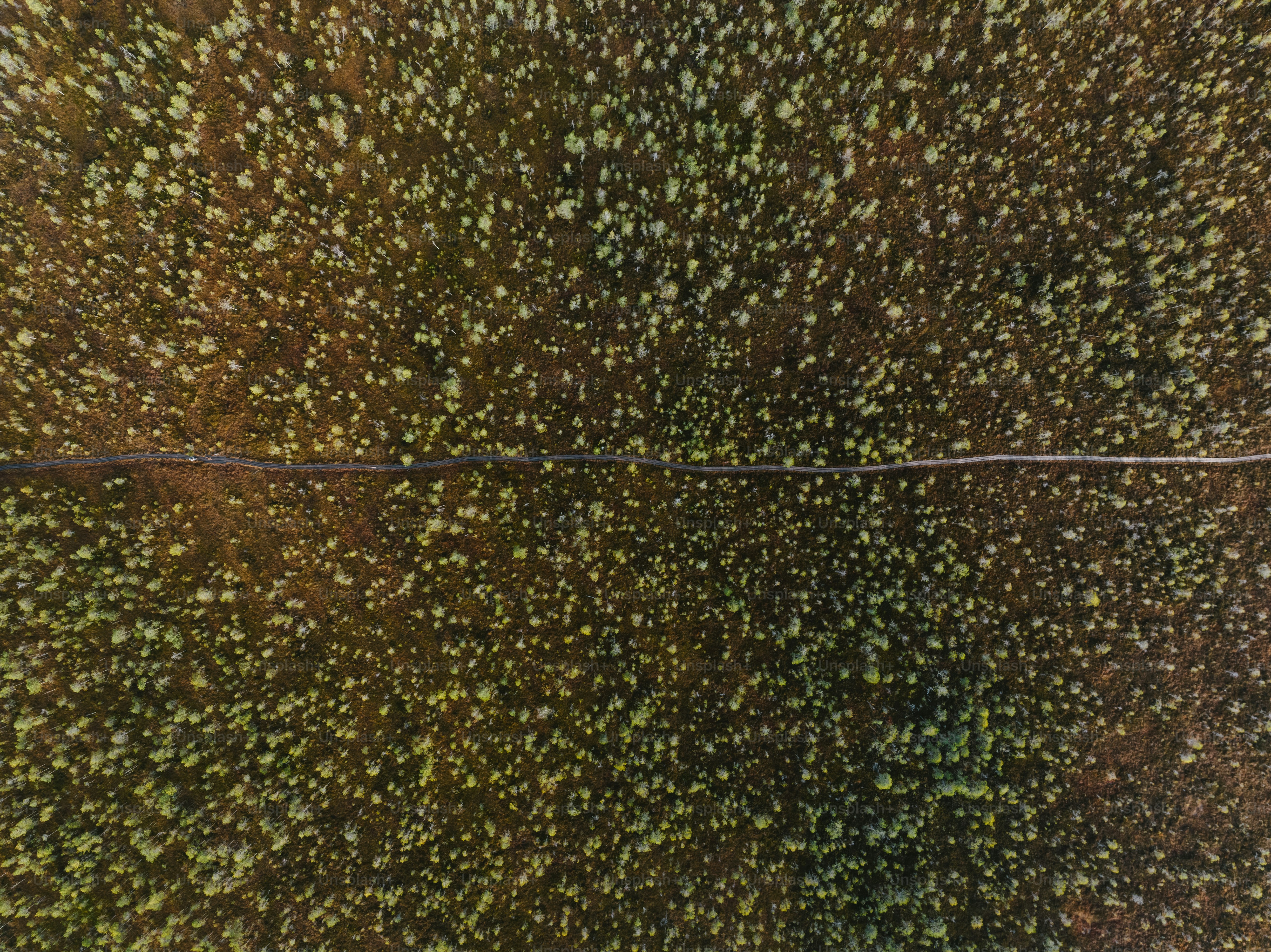 An overhead view of a field with a fence photo – Wallpaper Image on ...