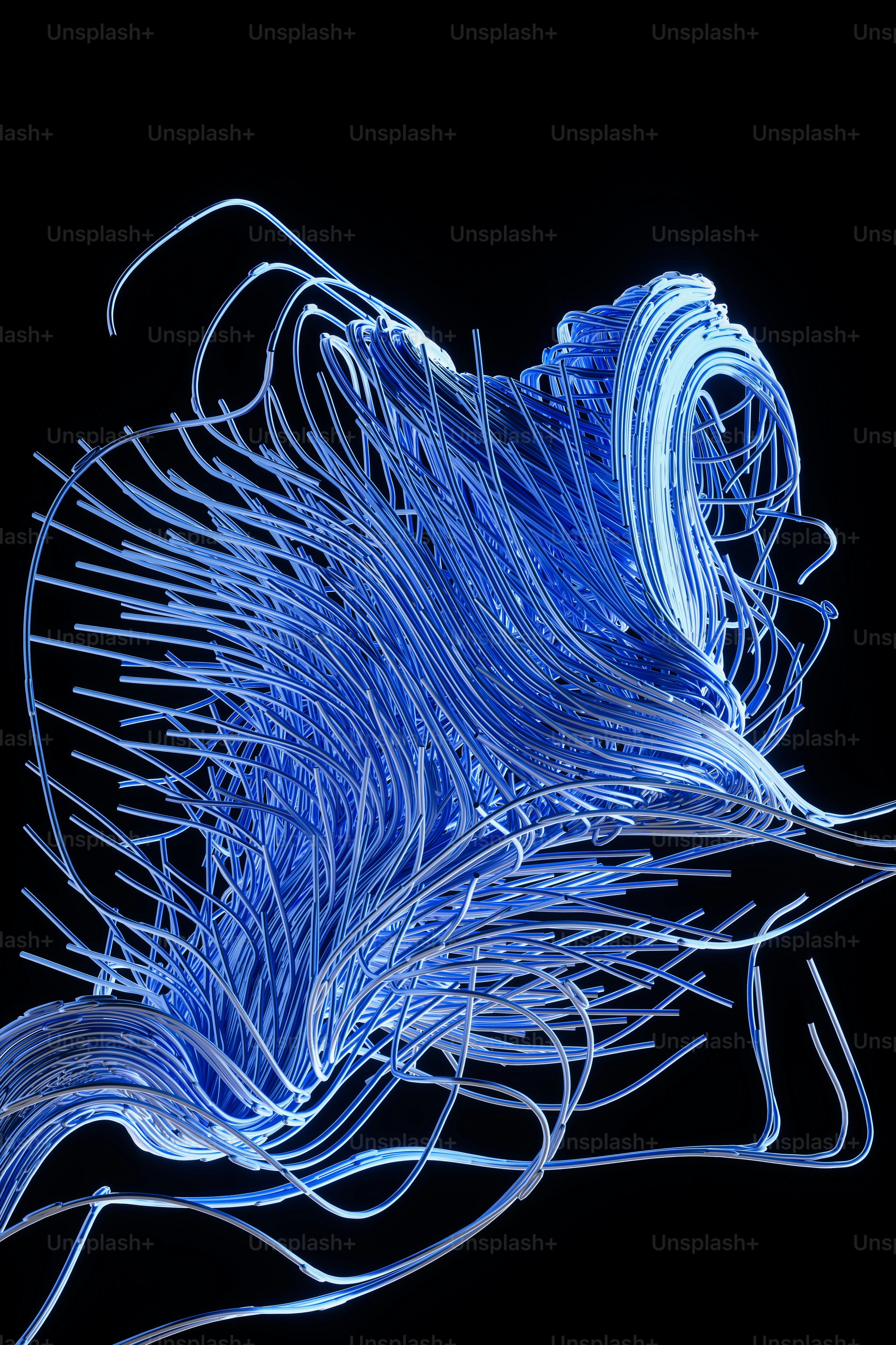 A close up of a blue object on a black background photo – Wallpaper ...