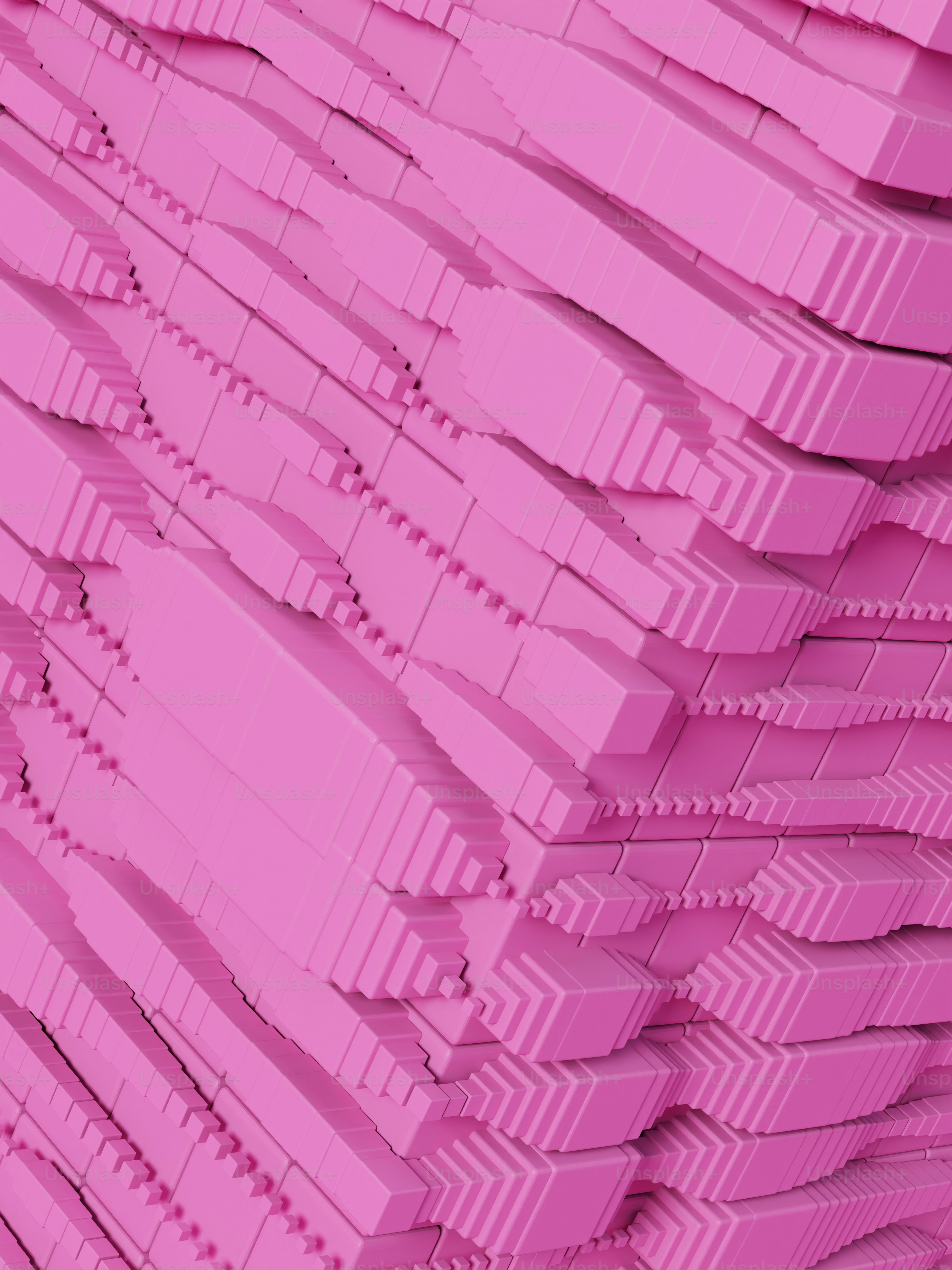 A large stack of pink legos stacked on top of each other photo – 3d ...