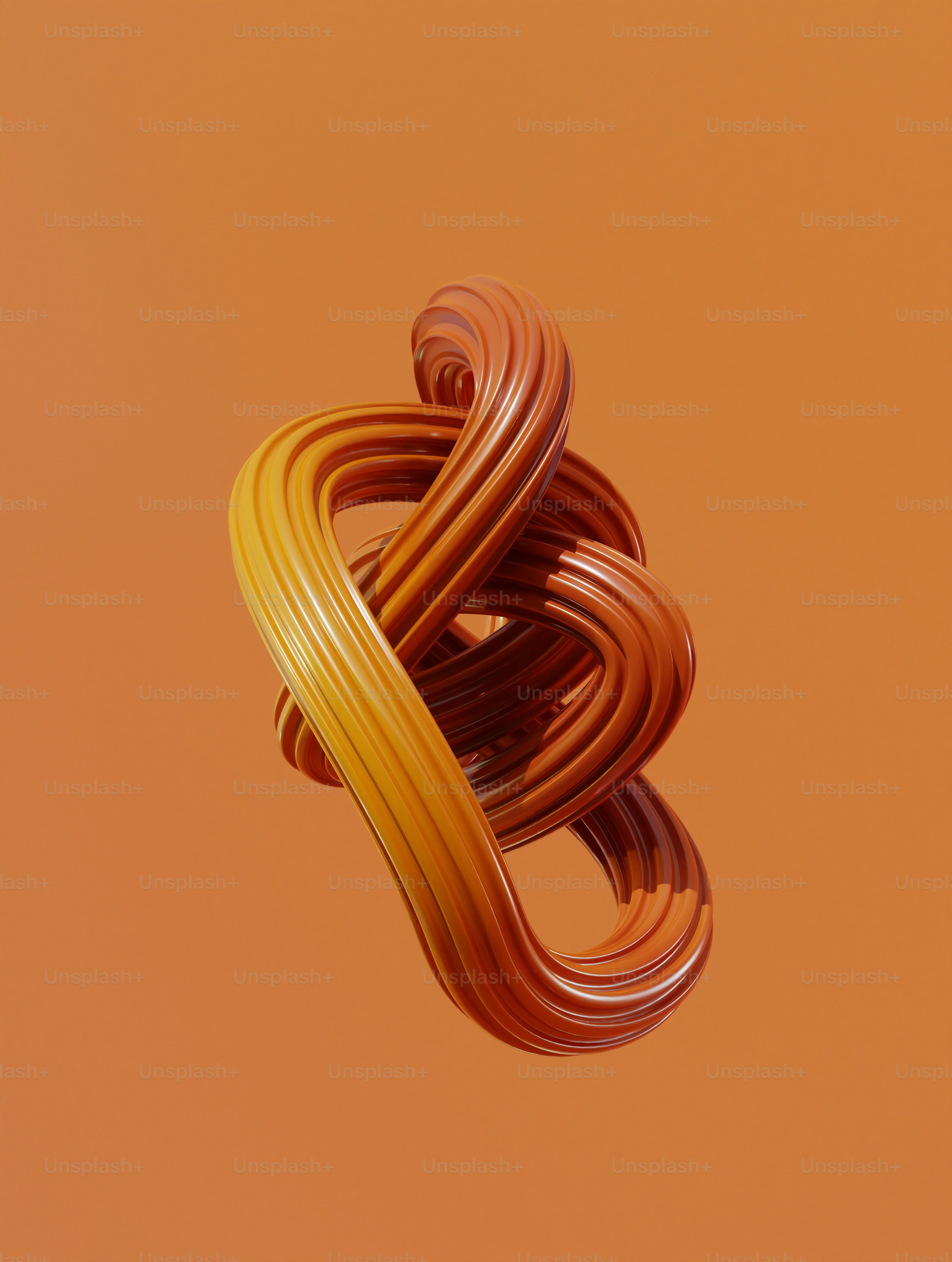 Un objet jaune et brun flottant dans l’air photo – Rendus 3D Photo sur ...