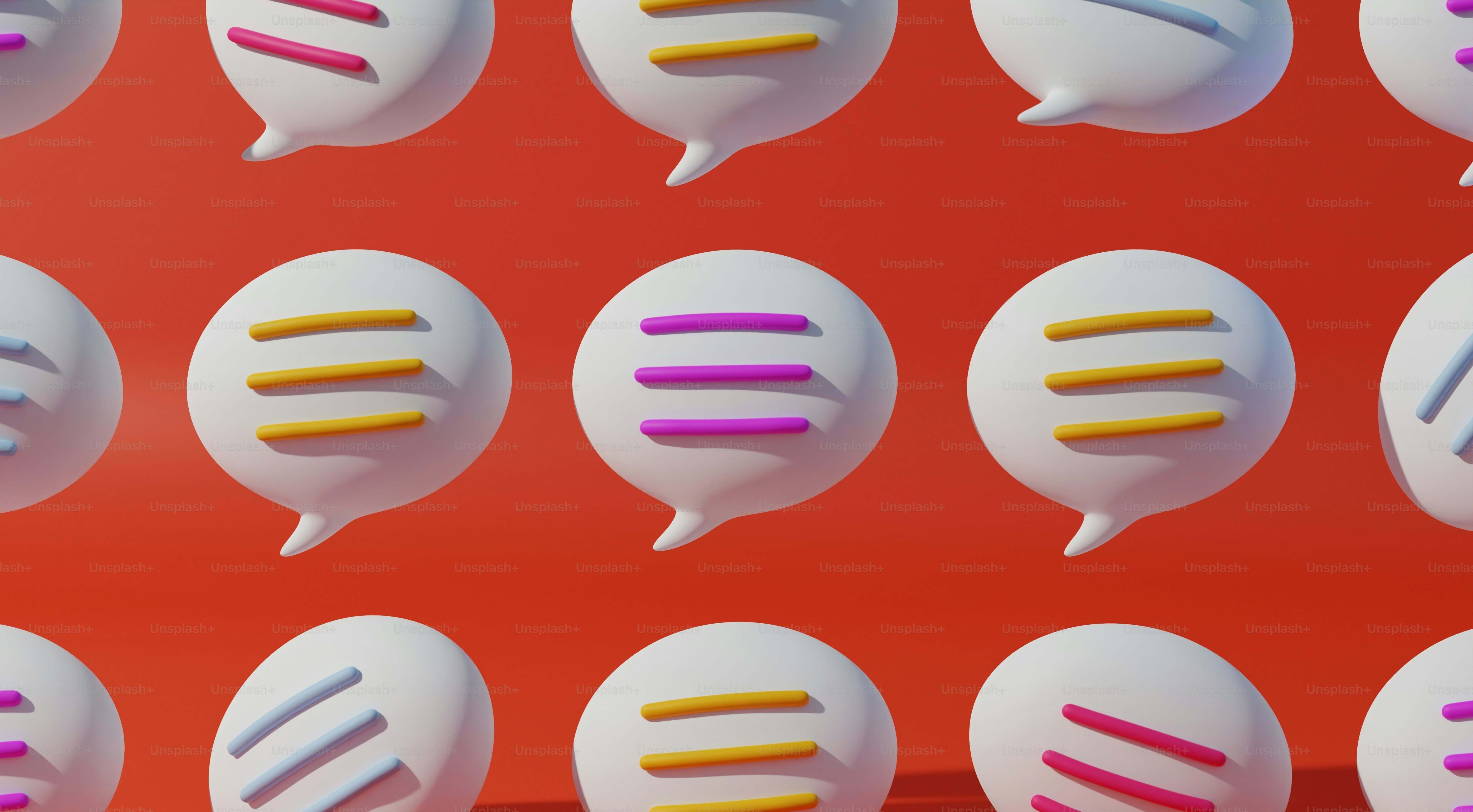 A group of white and pink conversation bubbles photo – 3d renders Image ...