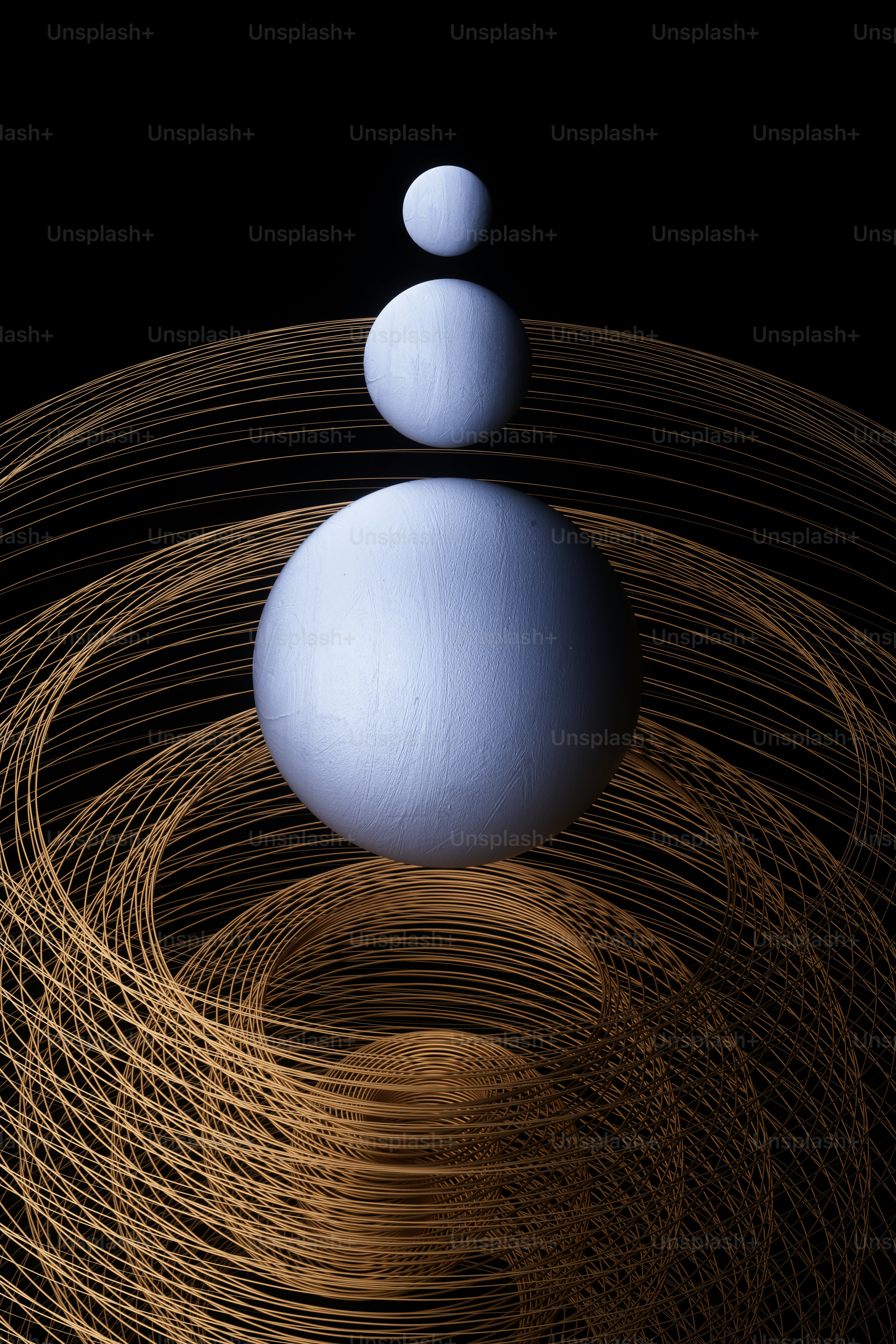 Two white balls sitting on top of each other photo – Circle pattern ...