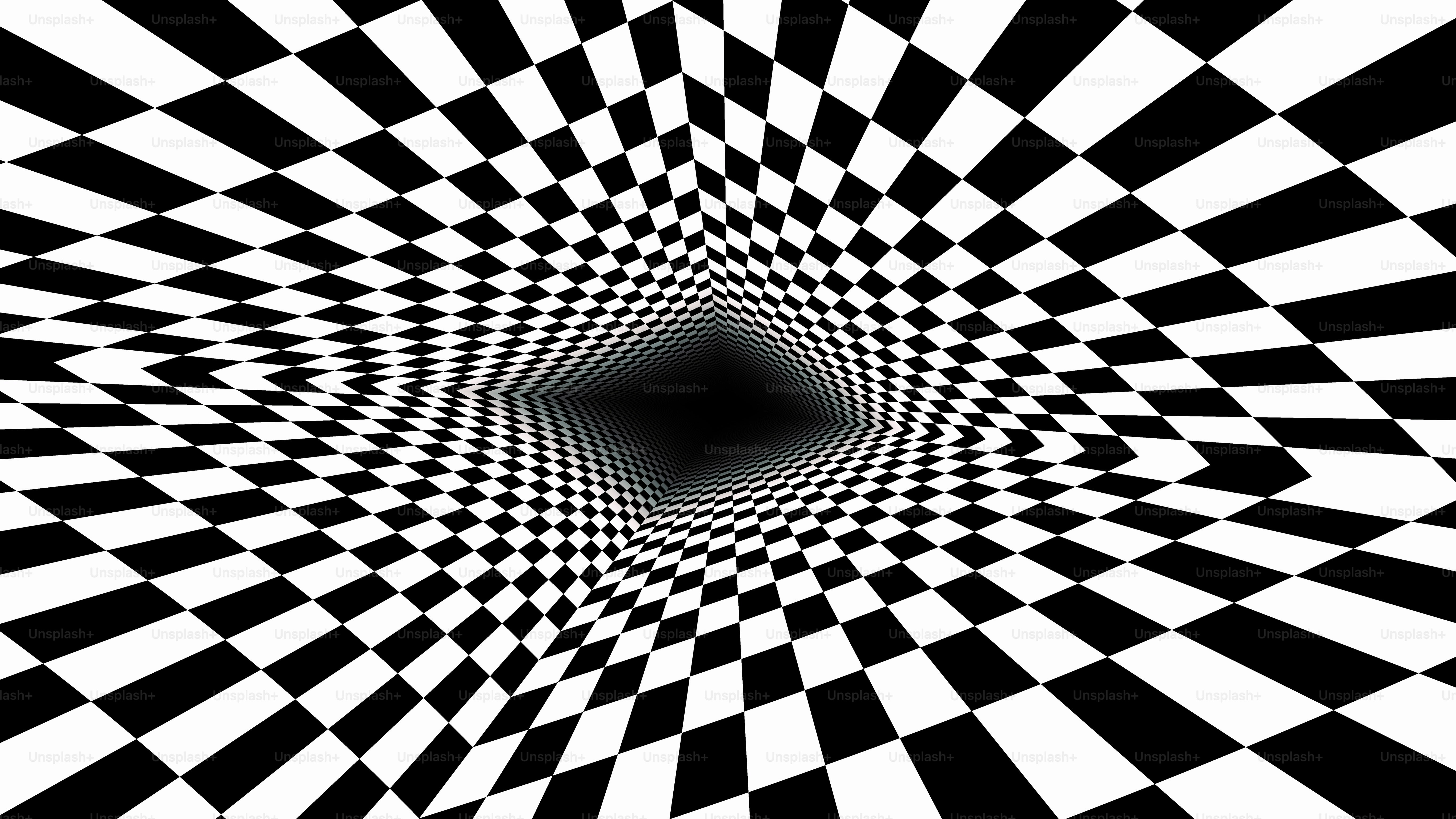 A black and white distorted image with a black hole in the center photo ...