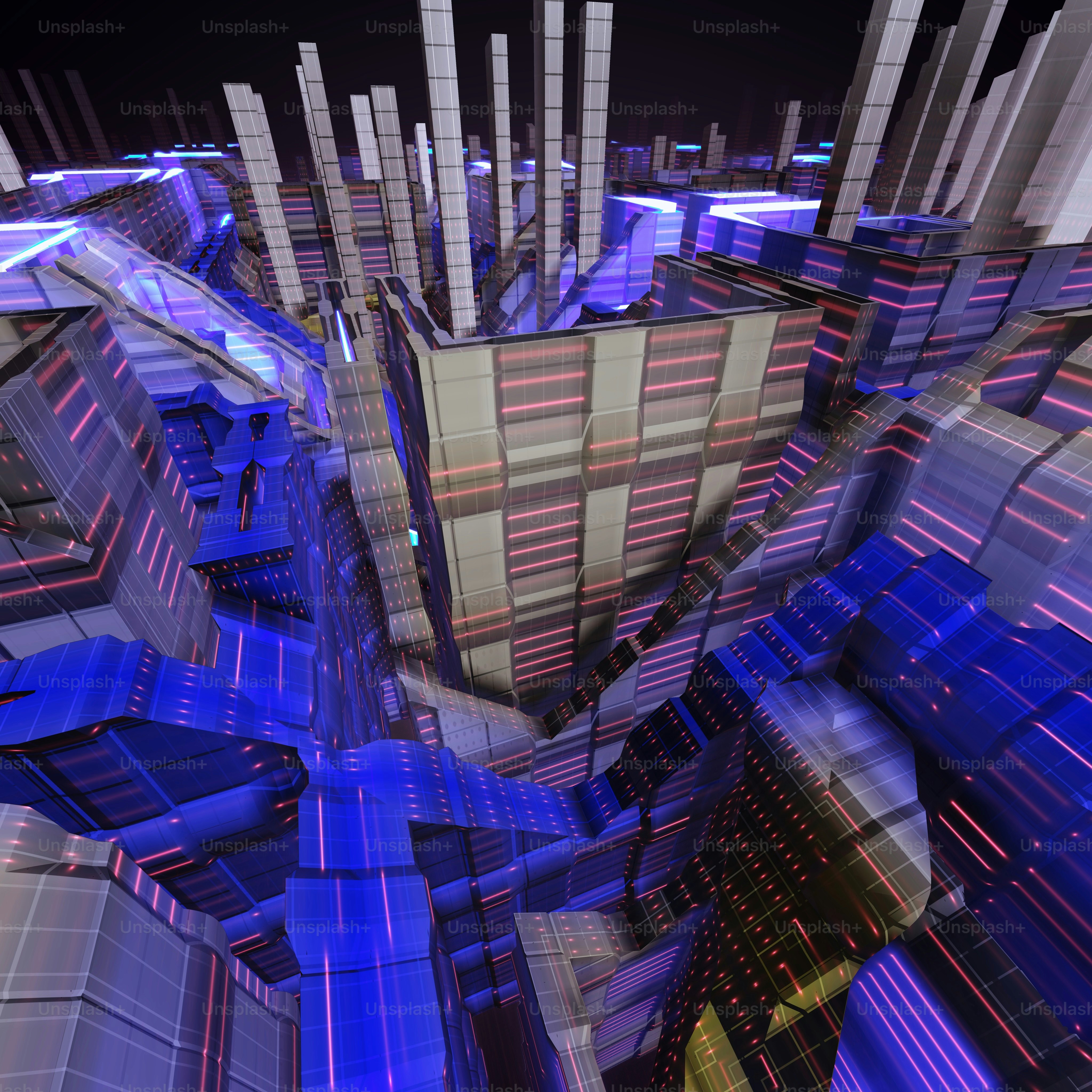 A futuristic city with a lot of tall buildings photo – Design Image on ...