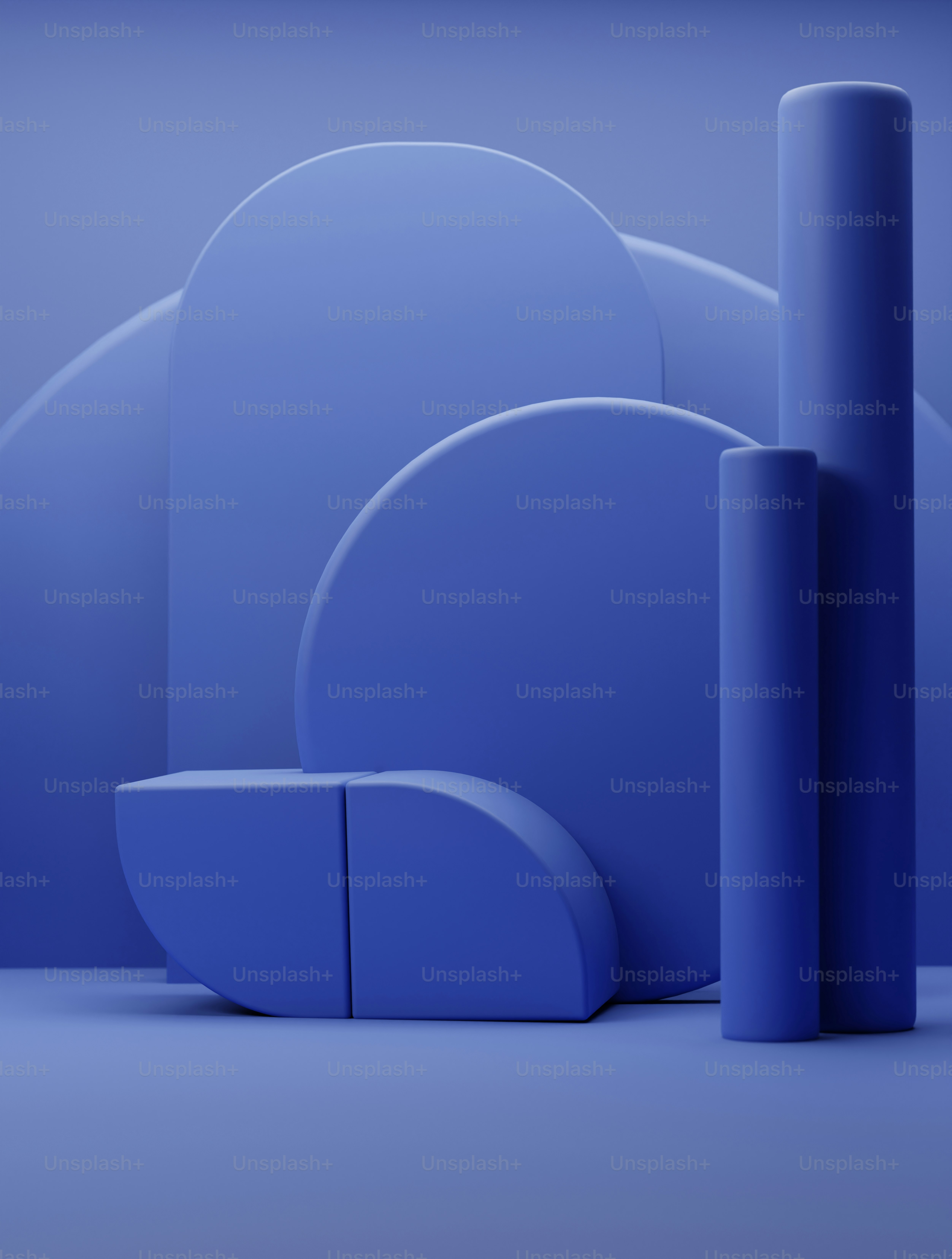 A group of blue objects sitting on top of a table photo – Wallpapers ...