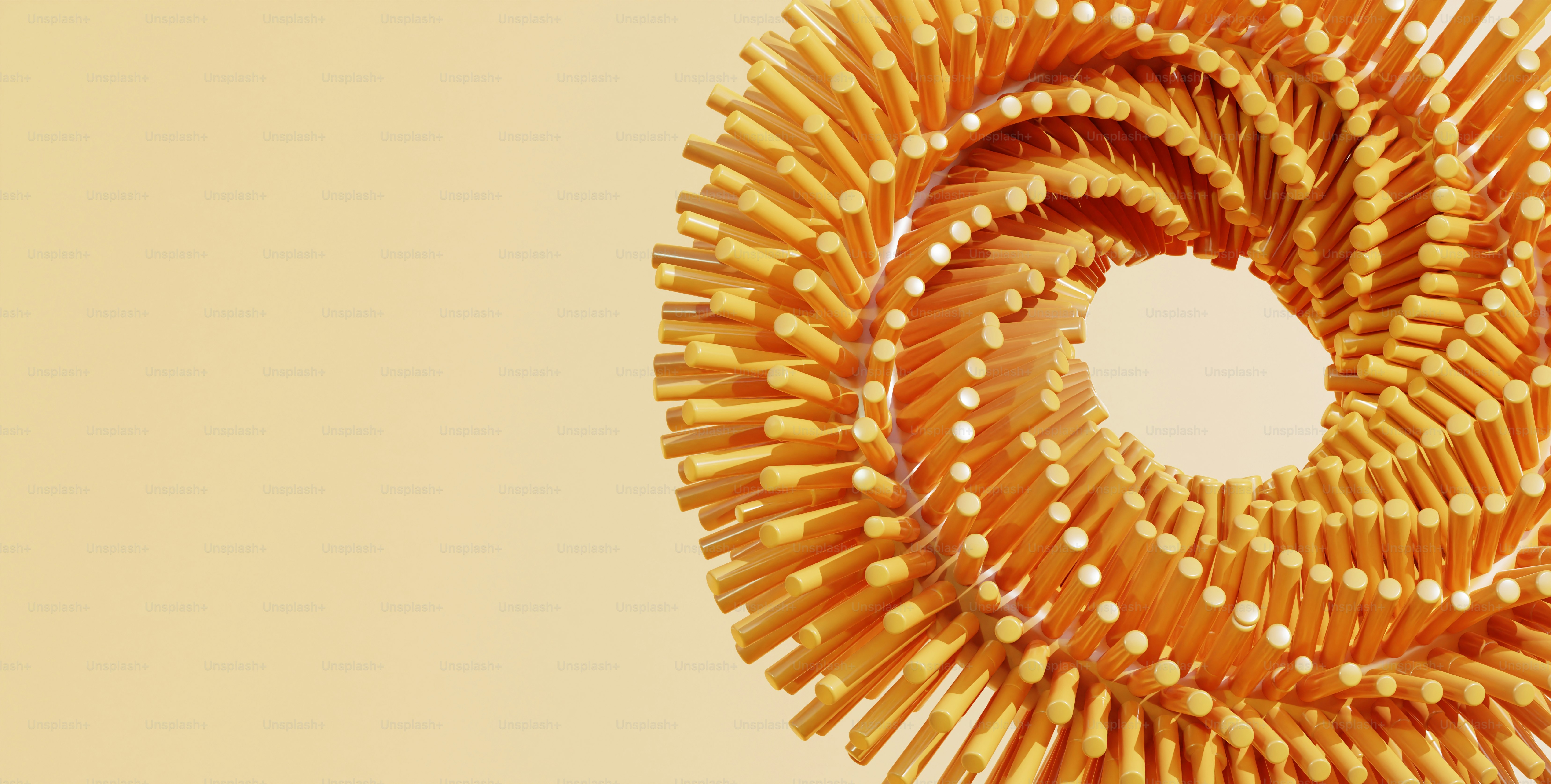 A close up of a circular object made out of toothpicks photo – Render ...