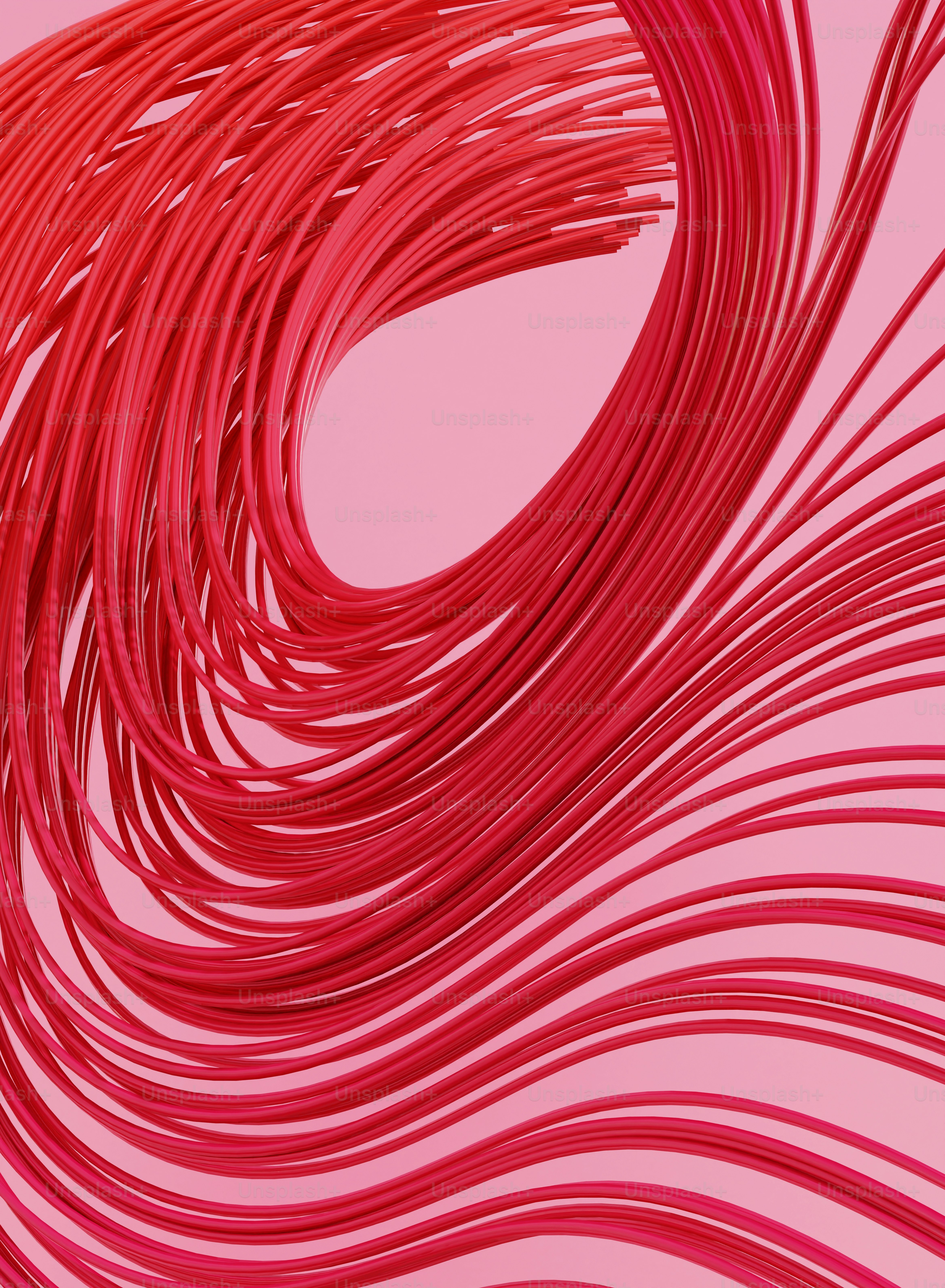 A bunch of red wires on a pink background photo – Digital image Image ...
