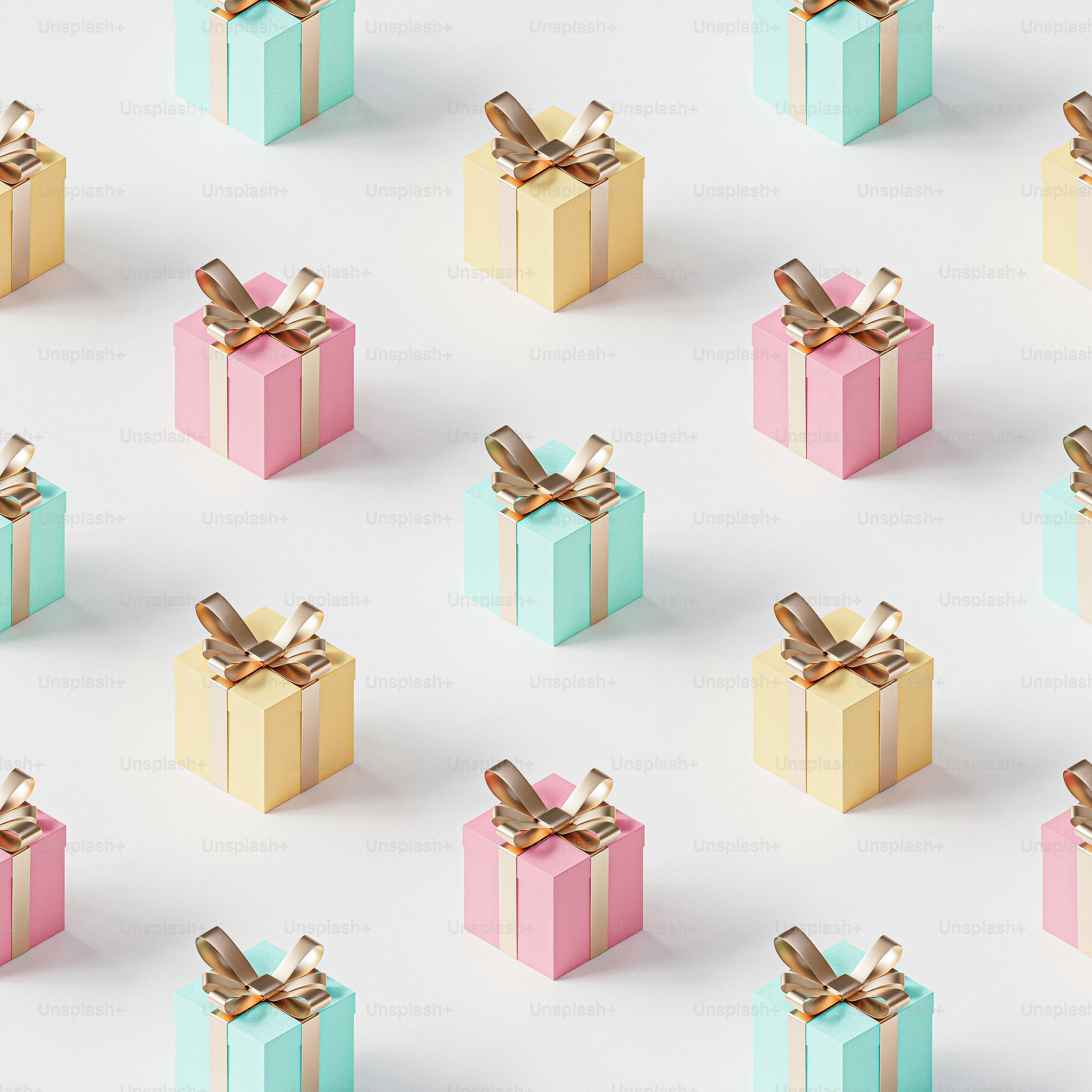 A group of small boxes with bows on them photo – Pattern Image on Unsplash
