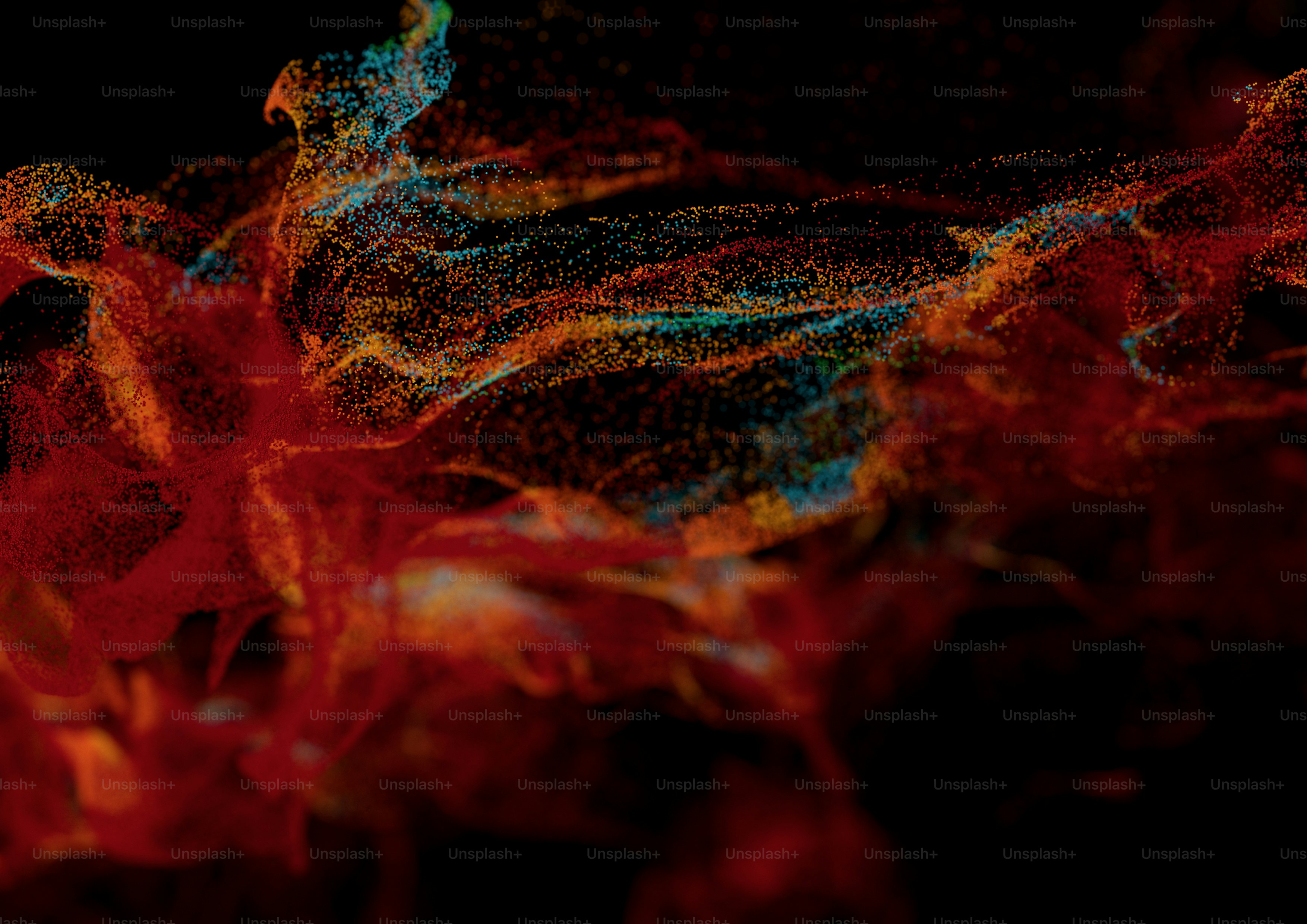 A black background with red and blue colors photo – 3d render Image on ...