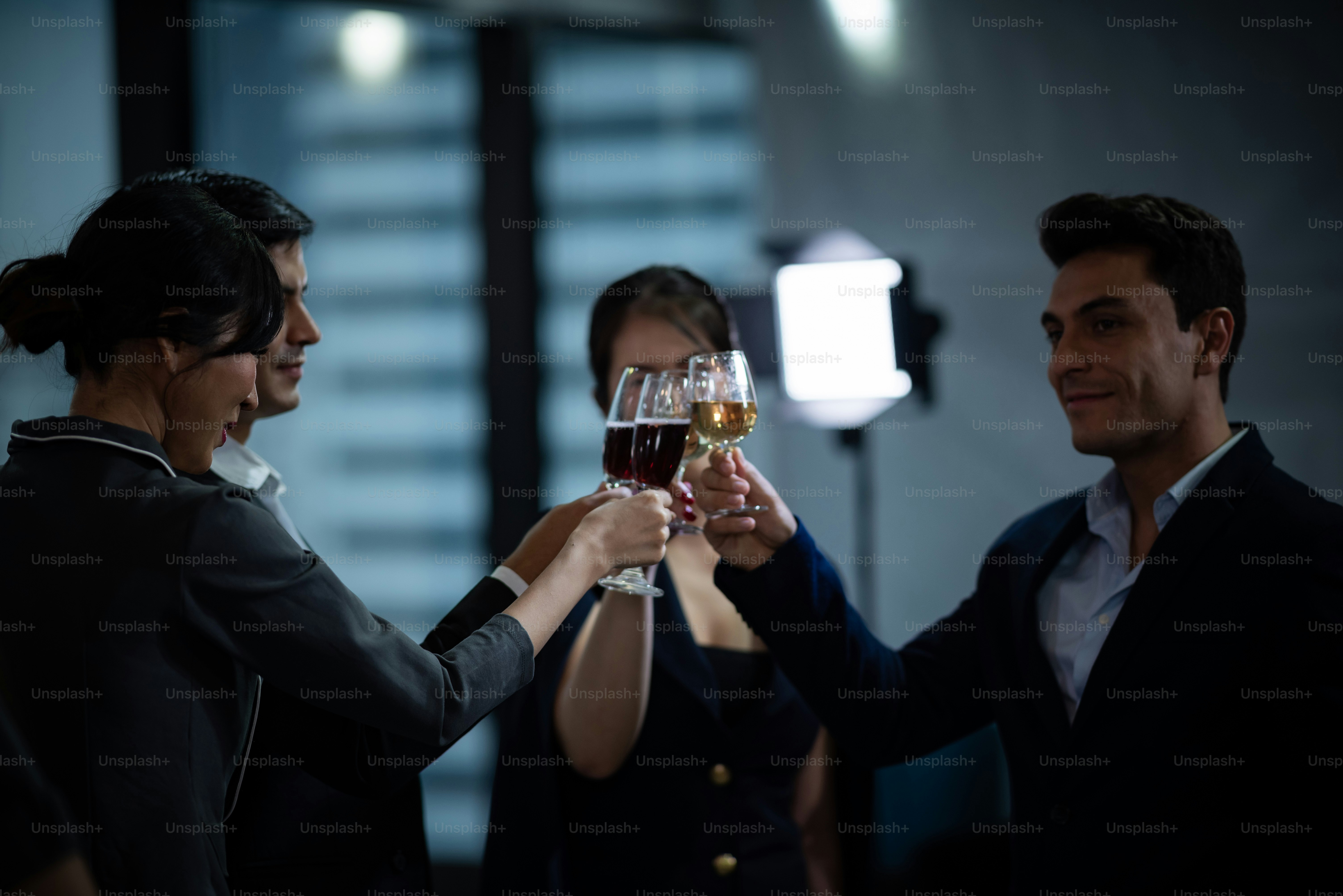 Champagne celebration, cliking the glasses to celebrate special ...