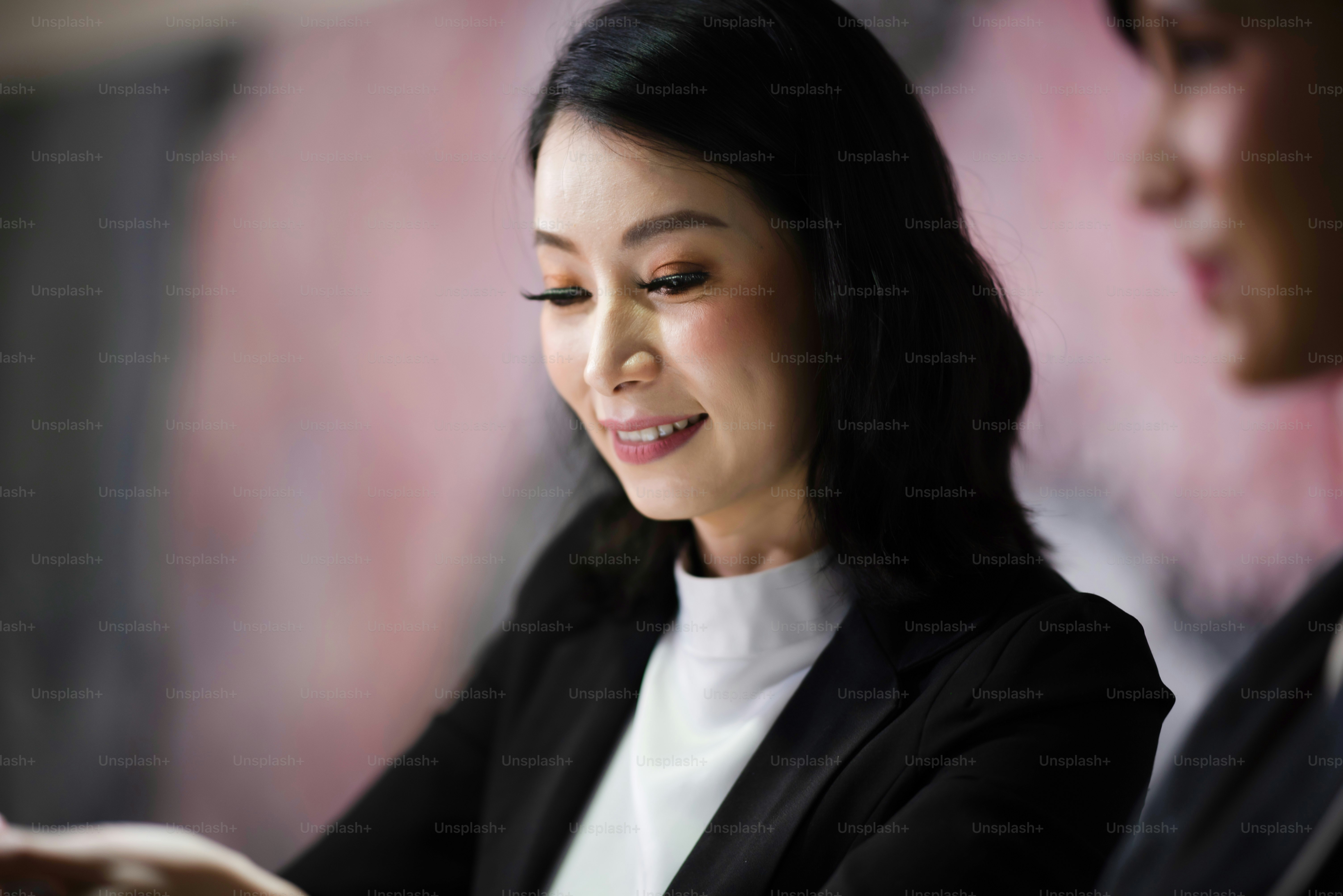 Young friendly operator woman agent with headsets working in a call ...