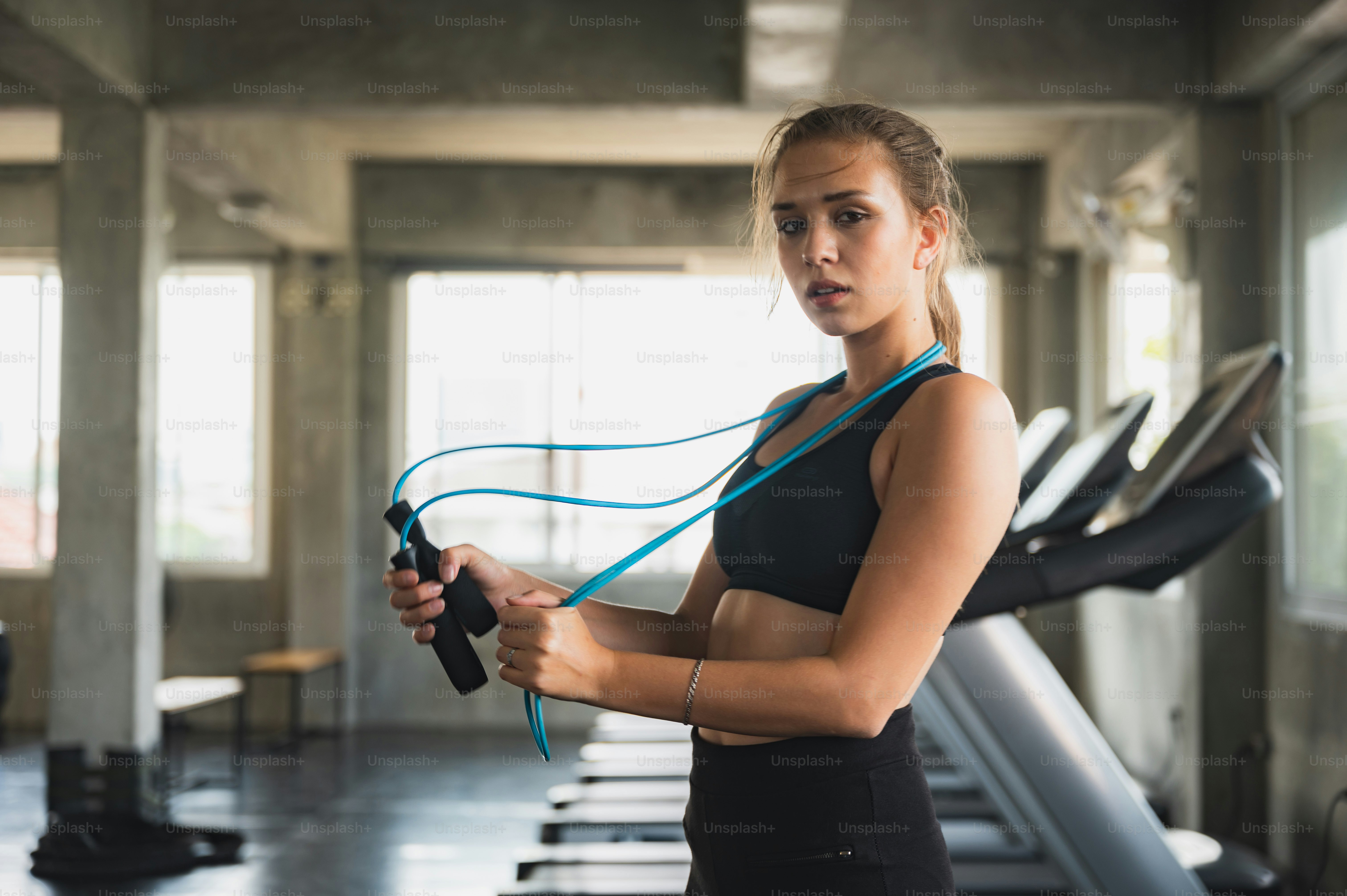 Sport woman person exercise in fitness gym, young female training ...