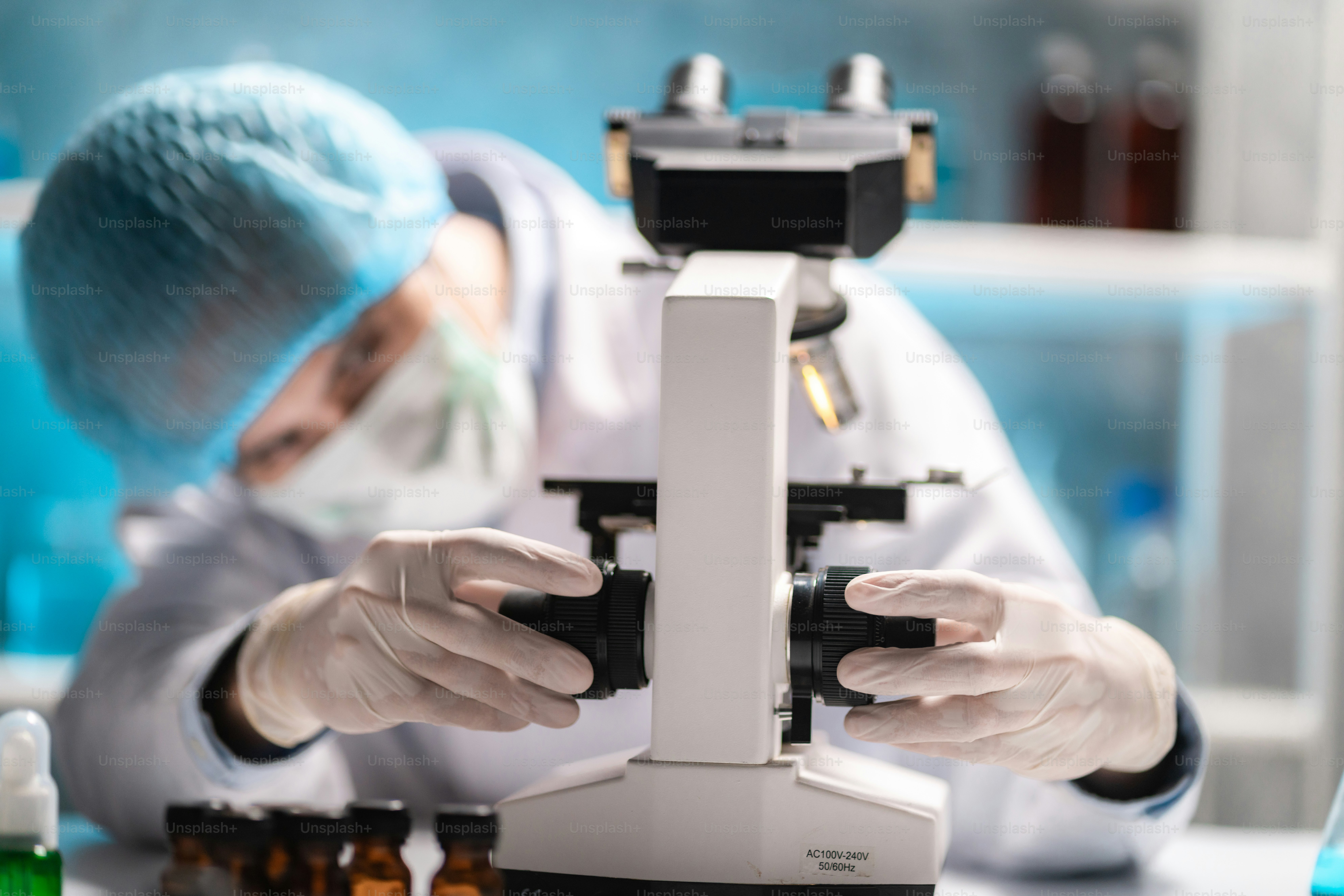 Professional health care researchers scientist working in life of medical science laboratory ...