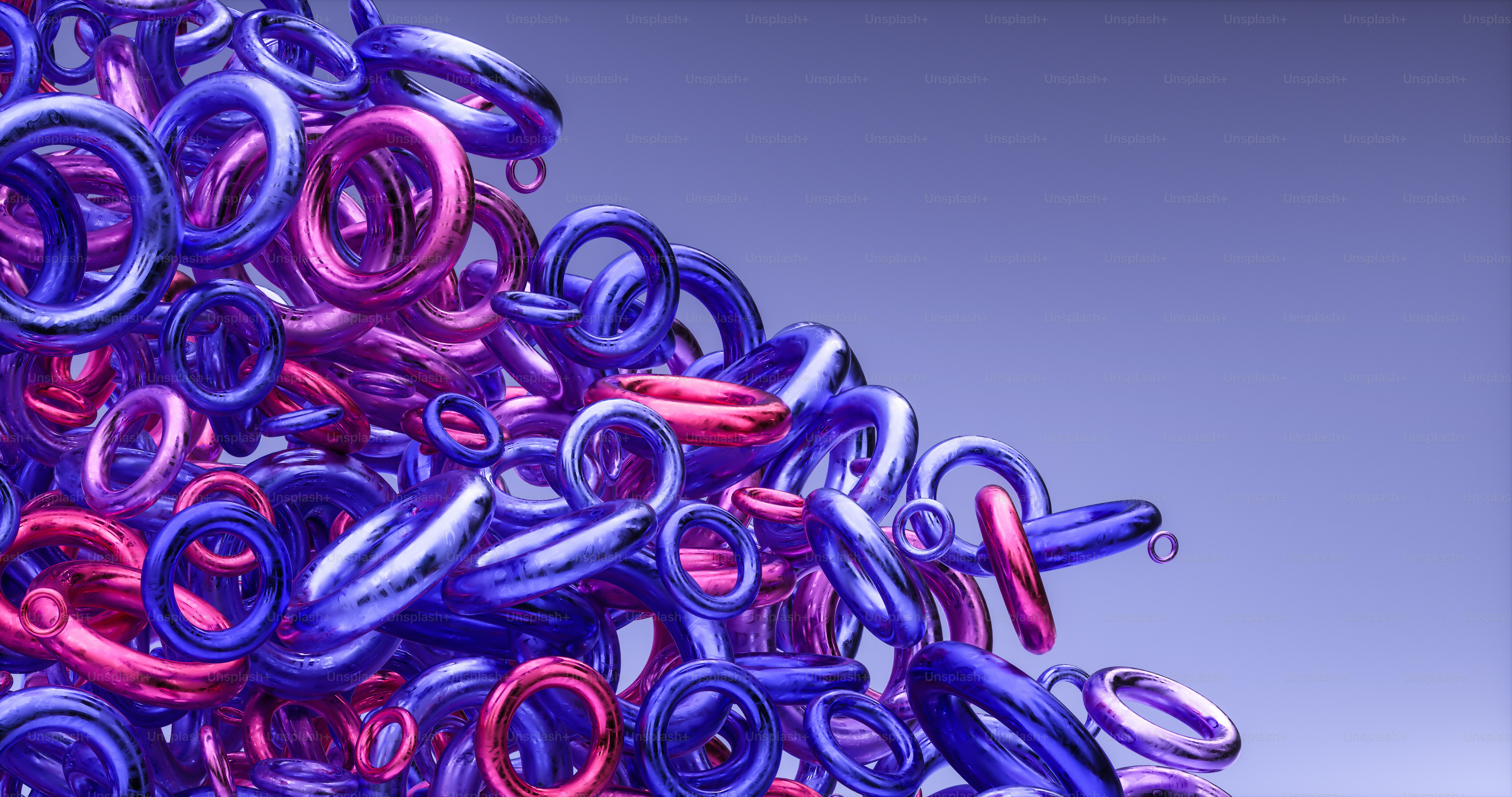 A pile of purple and pink balloons floating in the air photo – 3d ...