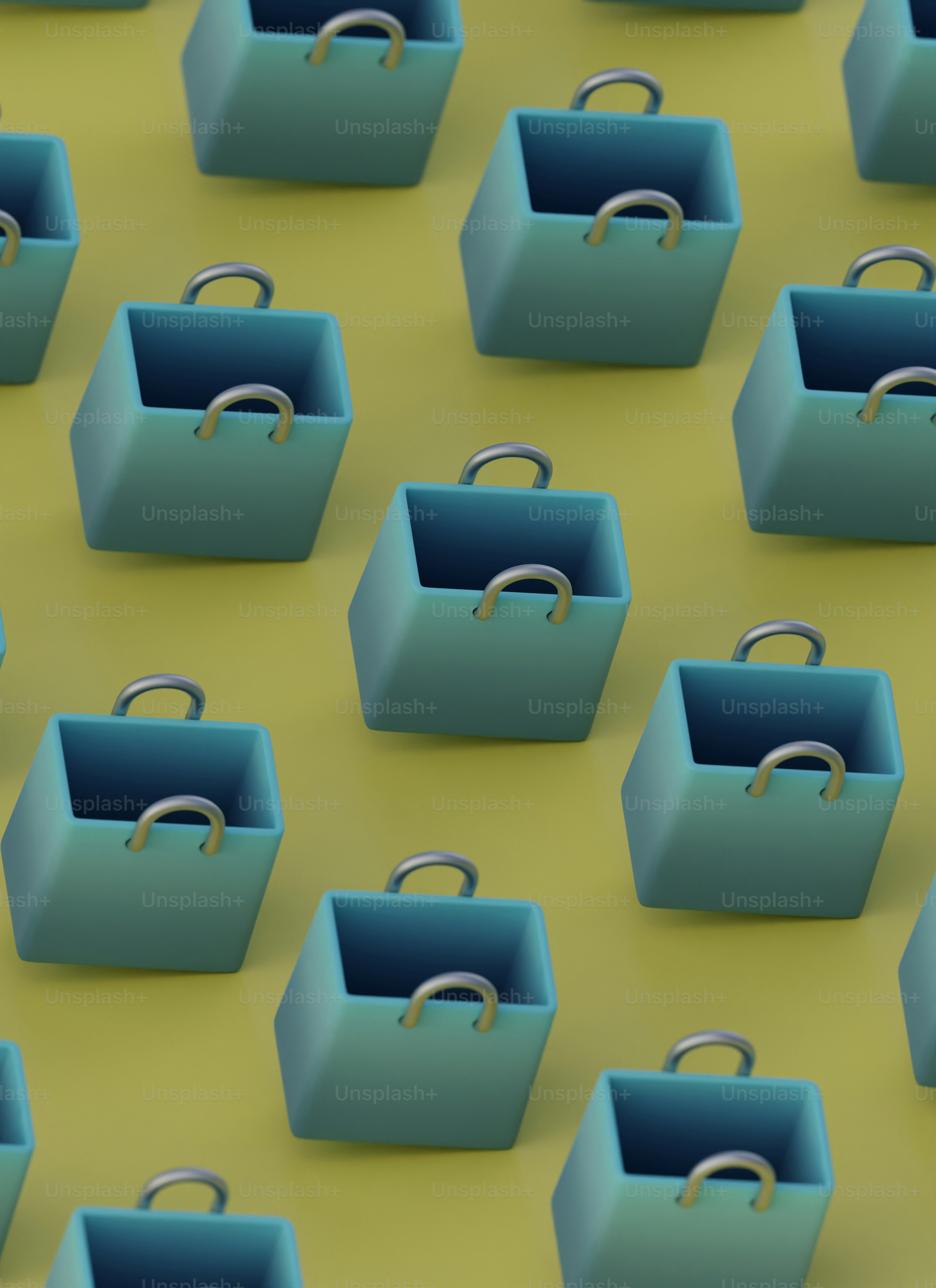 A bunch of blue boxes with handles on them photo – Wallpaper Image on ...