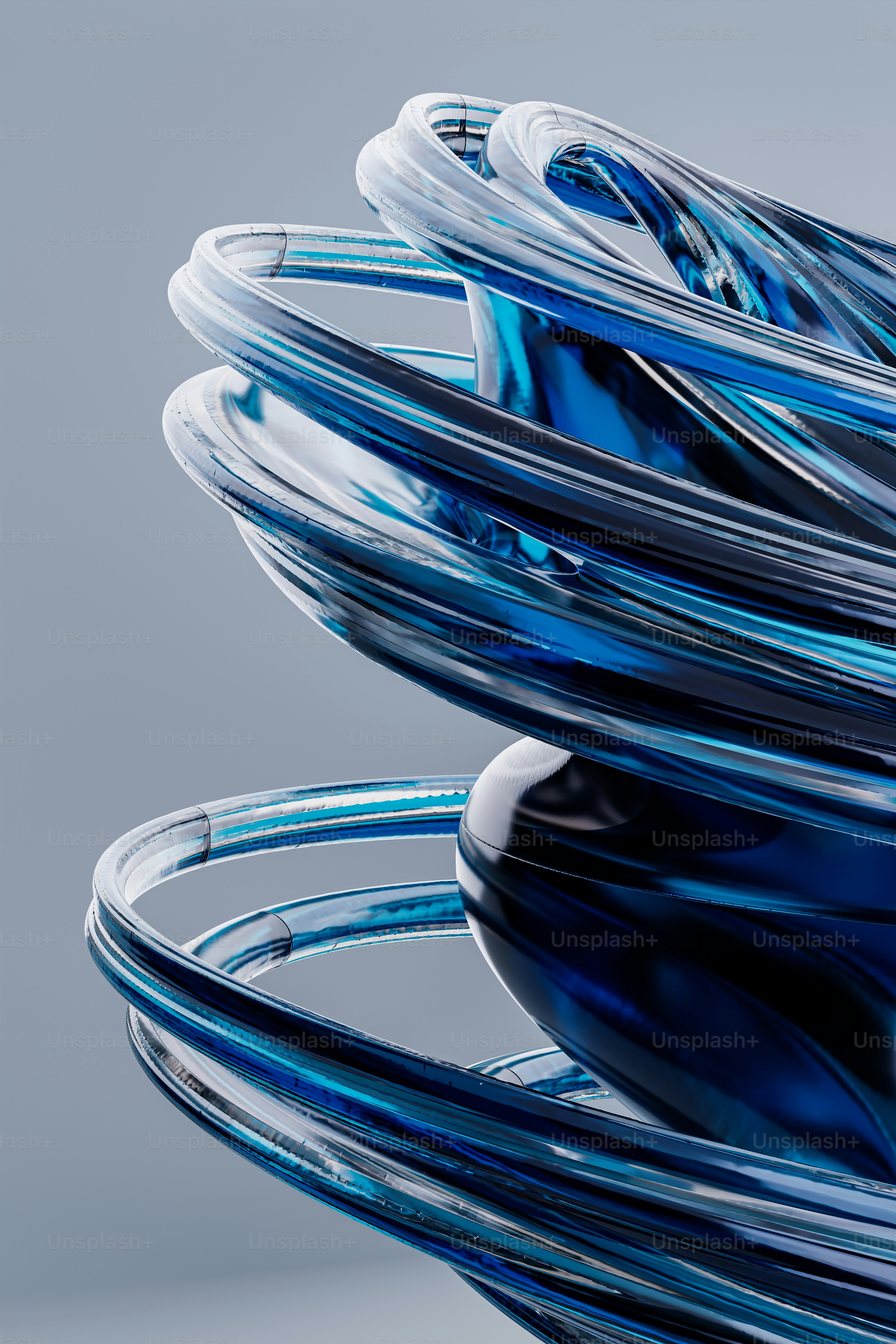 A close up of a blue and white object photo – 3d render Image on Unsplash