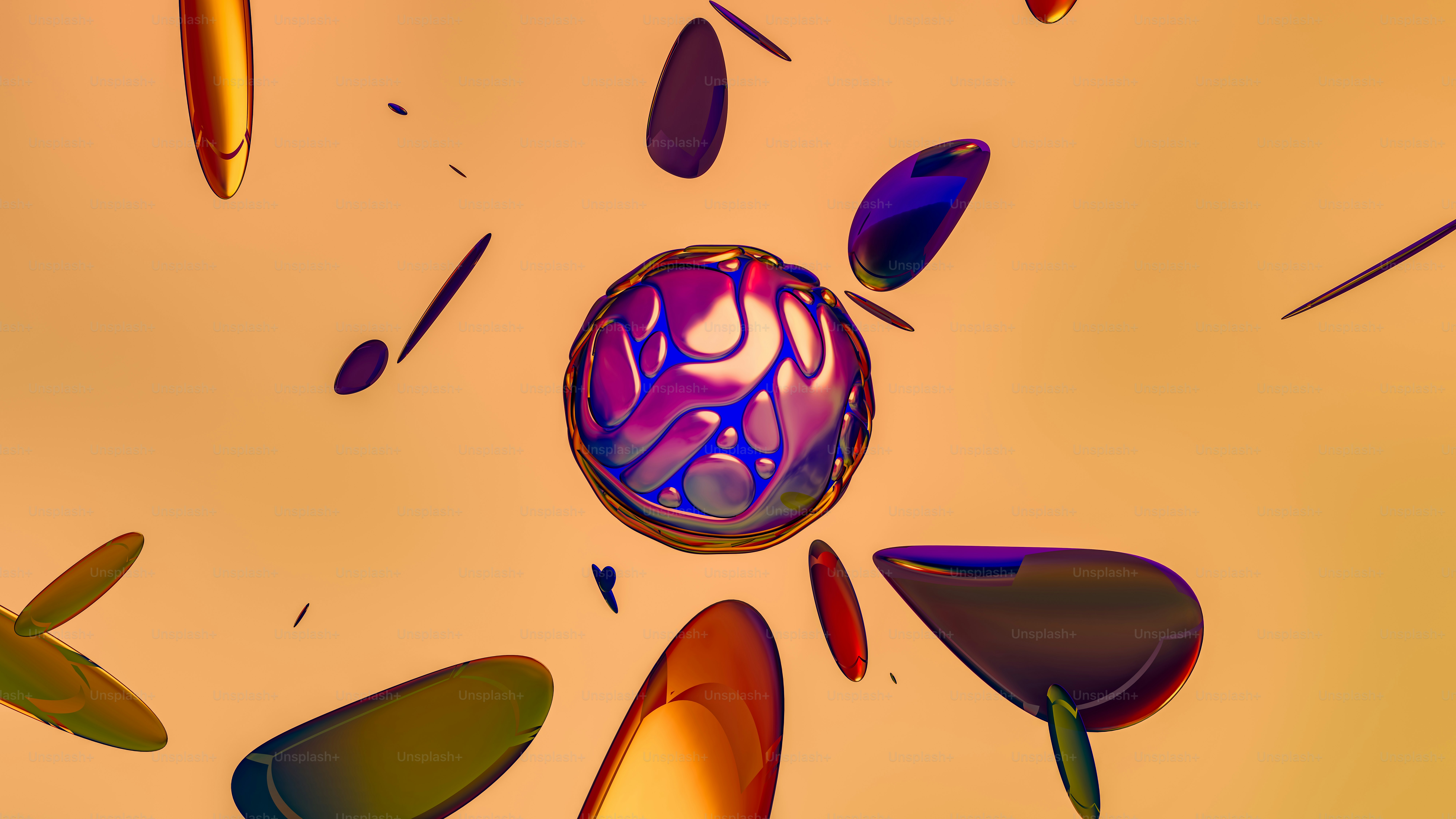 A colorful object is floating in the air photo – 3d render Image on ...
