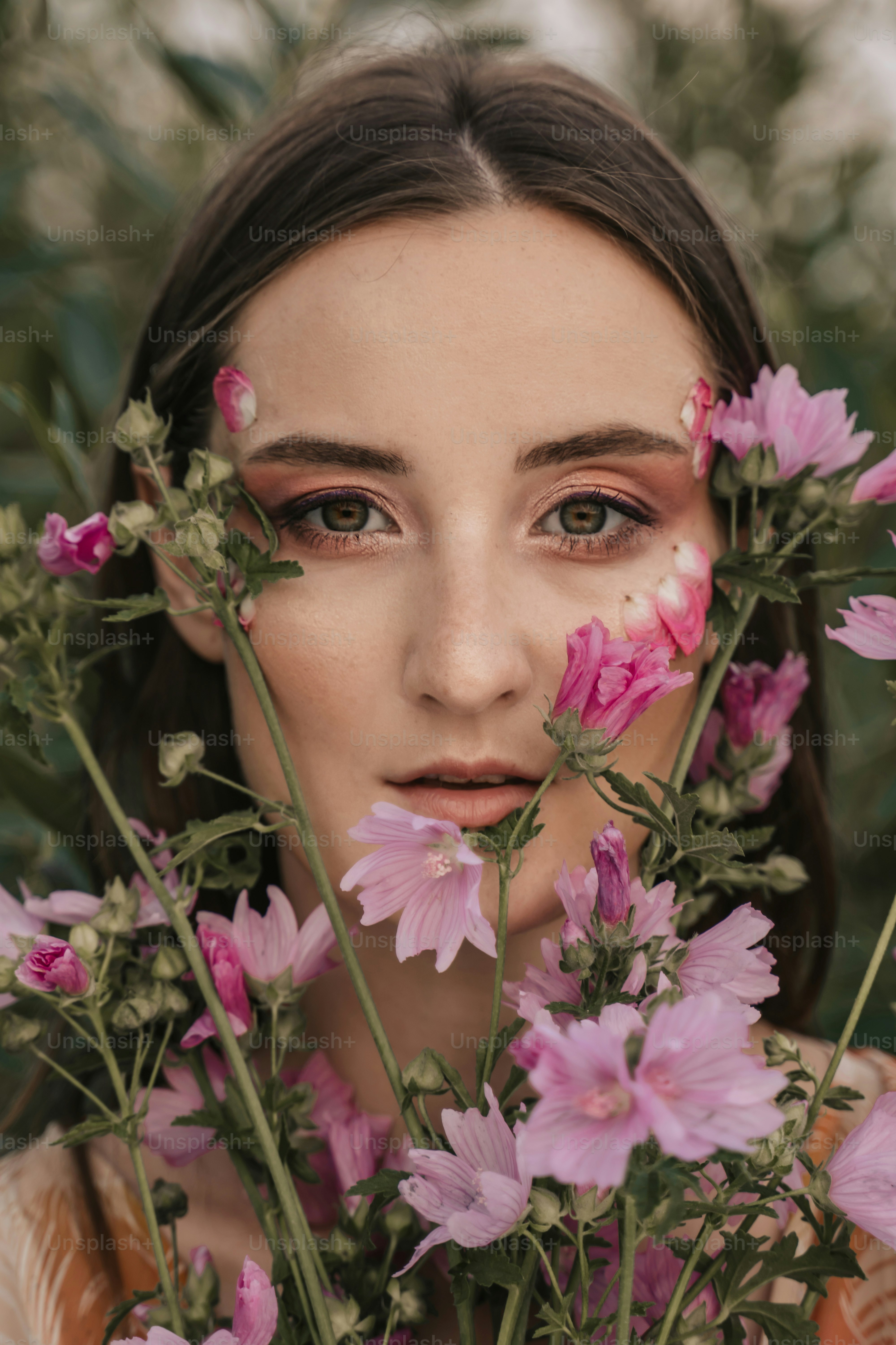 A woman with flowers around her face photo – Meadow Image on Unsplash