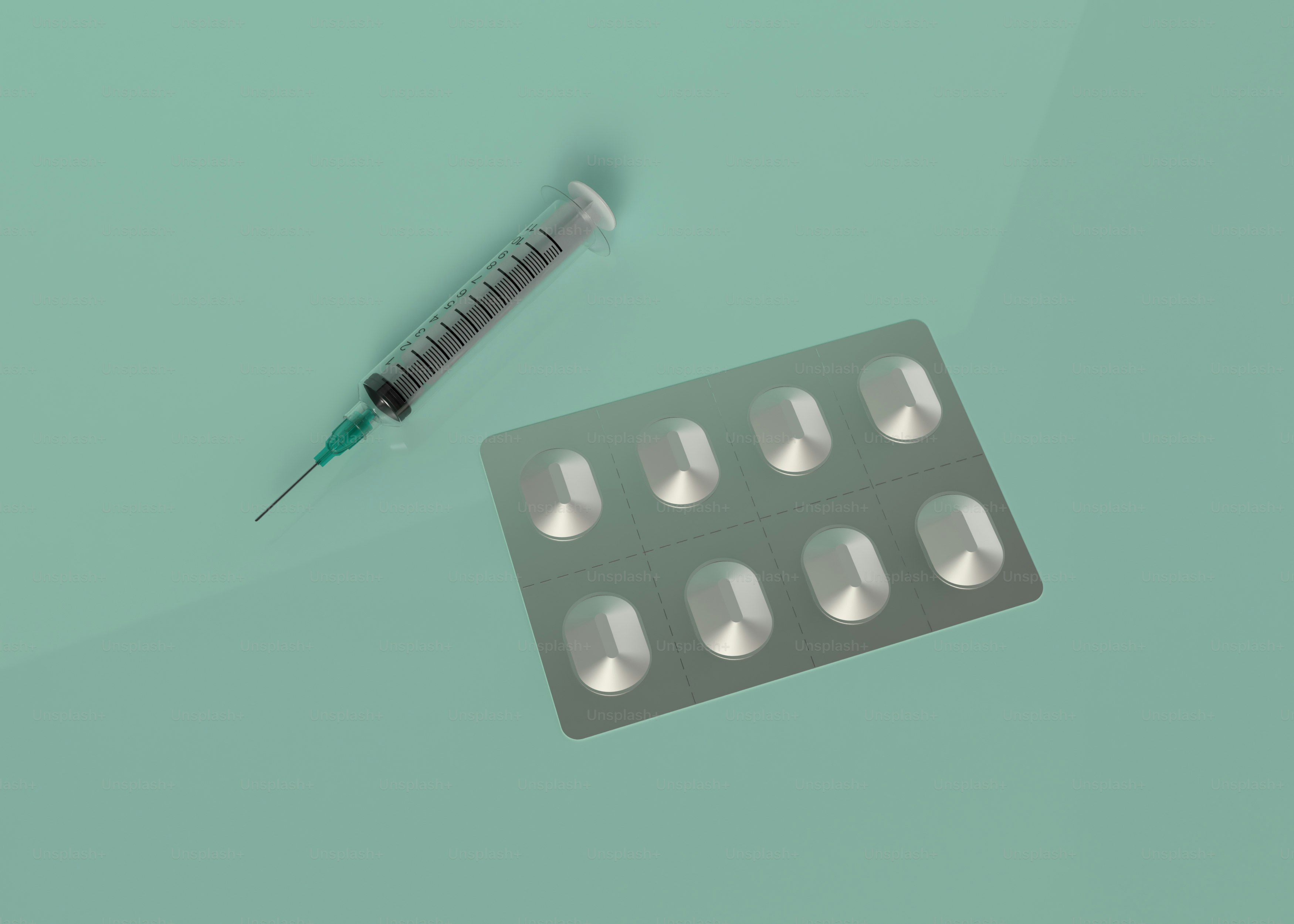 A medical contraption with a needle next to it photo – Green Image on ...