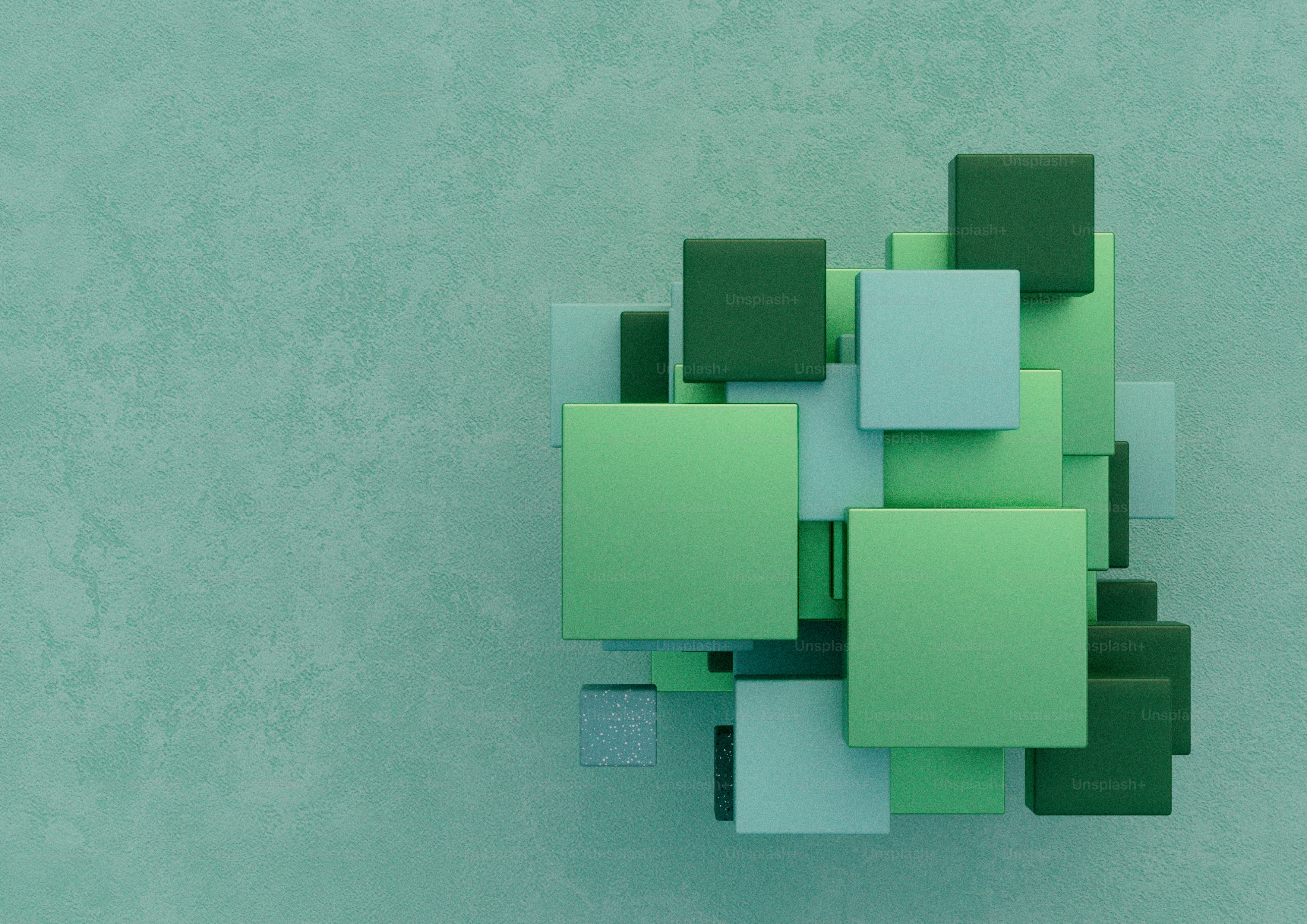 Foto Dinding hijau dengan kotak dan persegi panjang di atasnya – Gambar ...