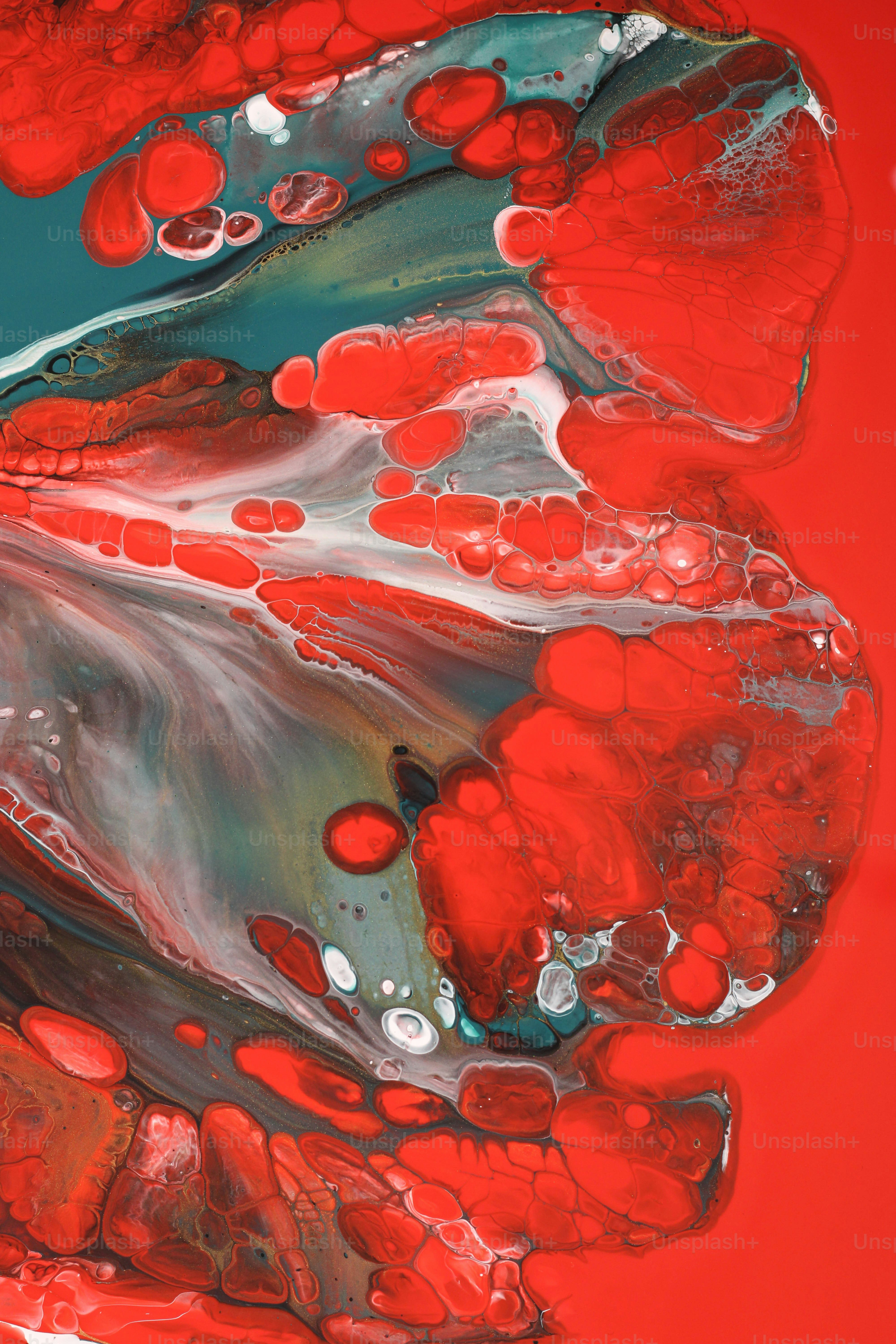 Foto Una pintura abstracta con colores rojo y azul – Patrón Imagen en ...