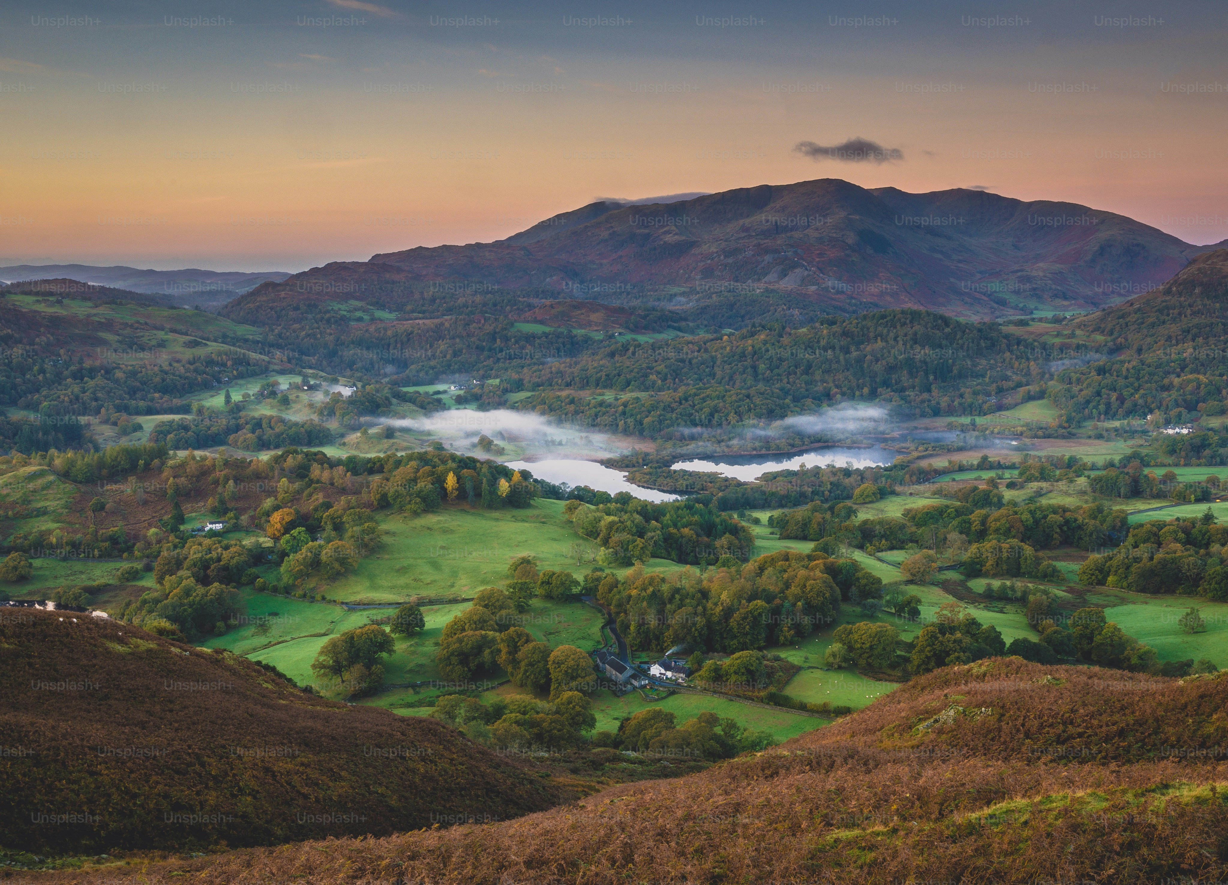 A river running through a lush green forest photo – Keswick Image on ...