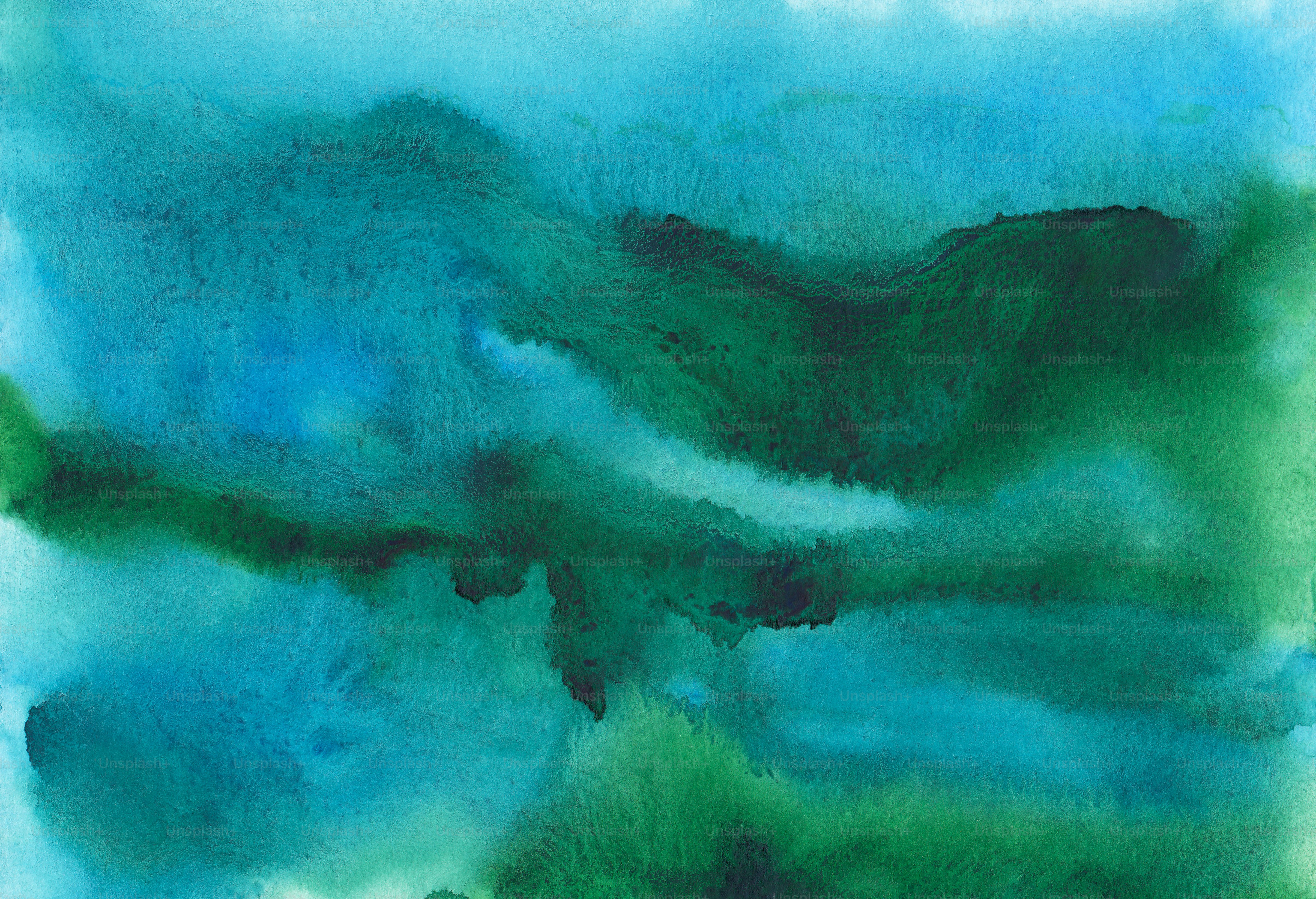 Foto Uma pintura de cores verde e azul – Imagem de Textura da tinta no ...