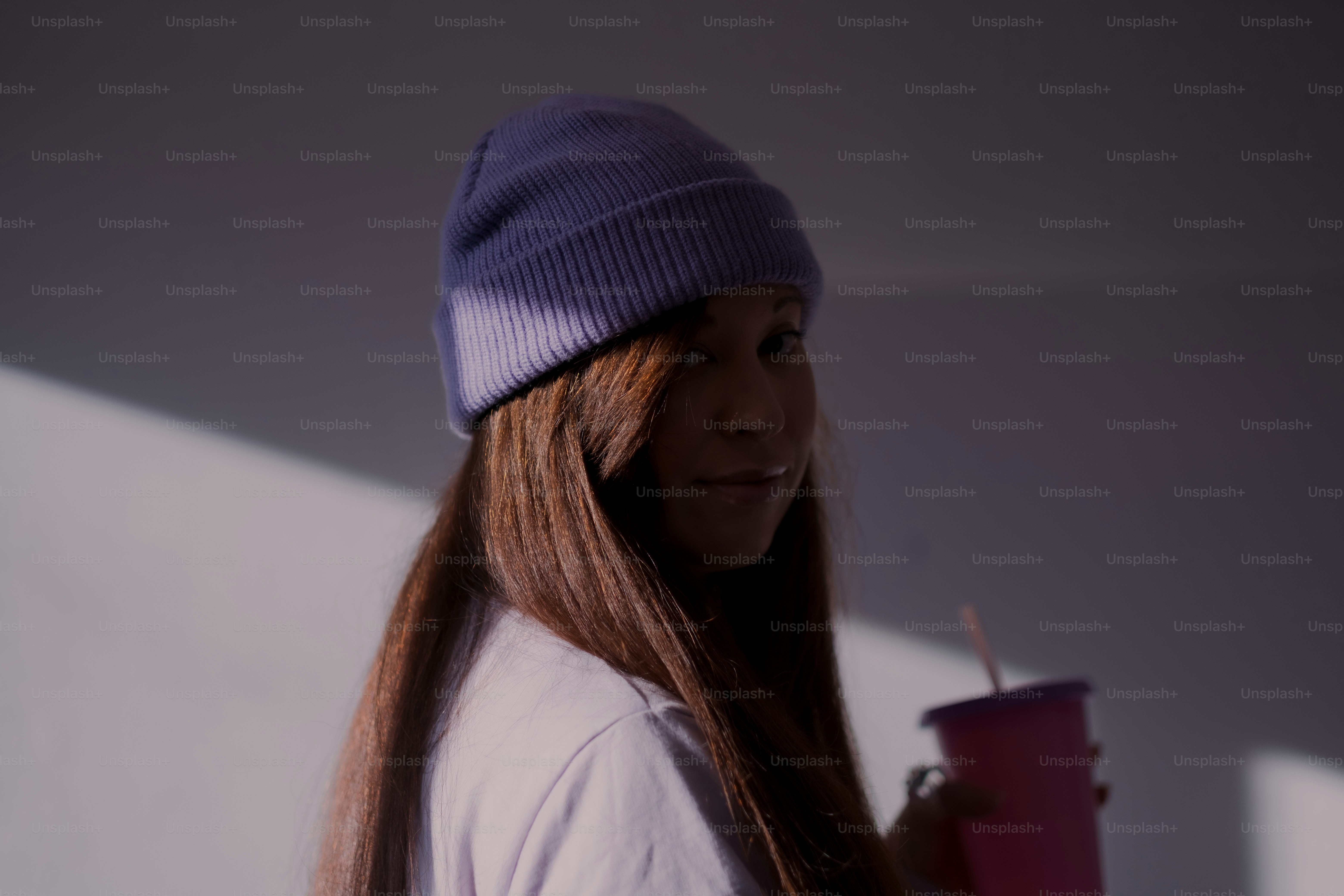 Girls Hiding Face Wearing Cap