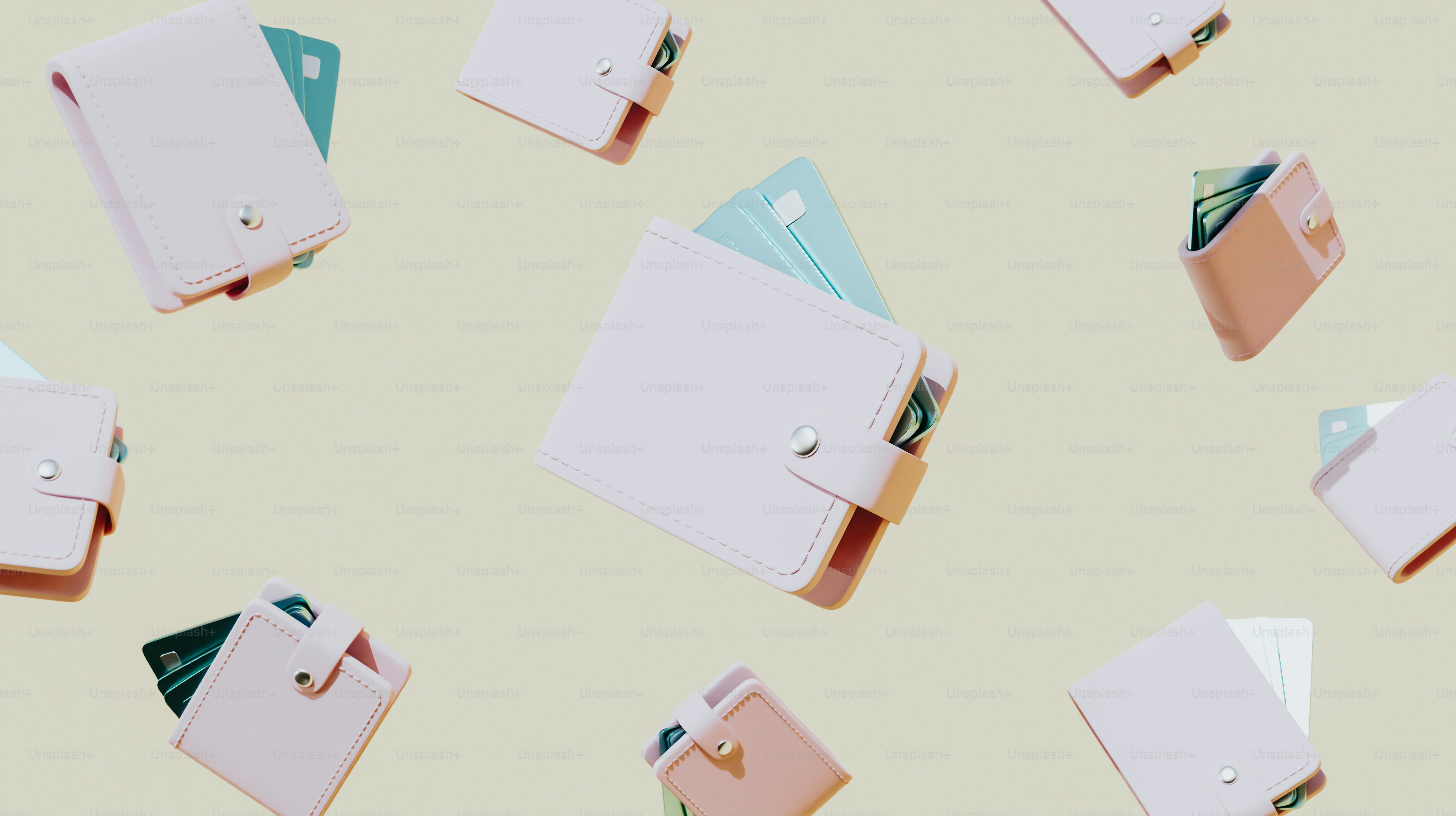 A group of wallets sitting on top of a table photo – Wallpaper Image on ...