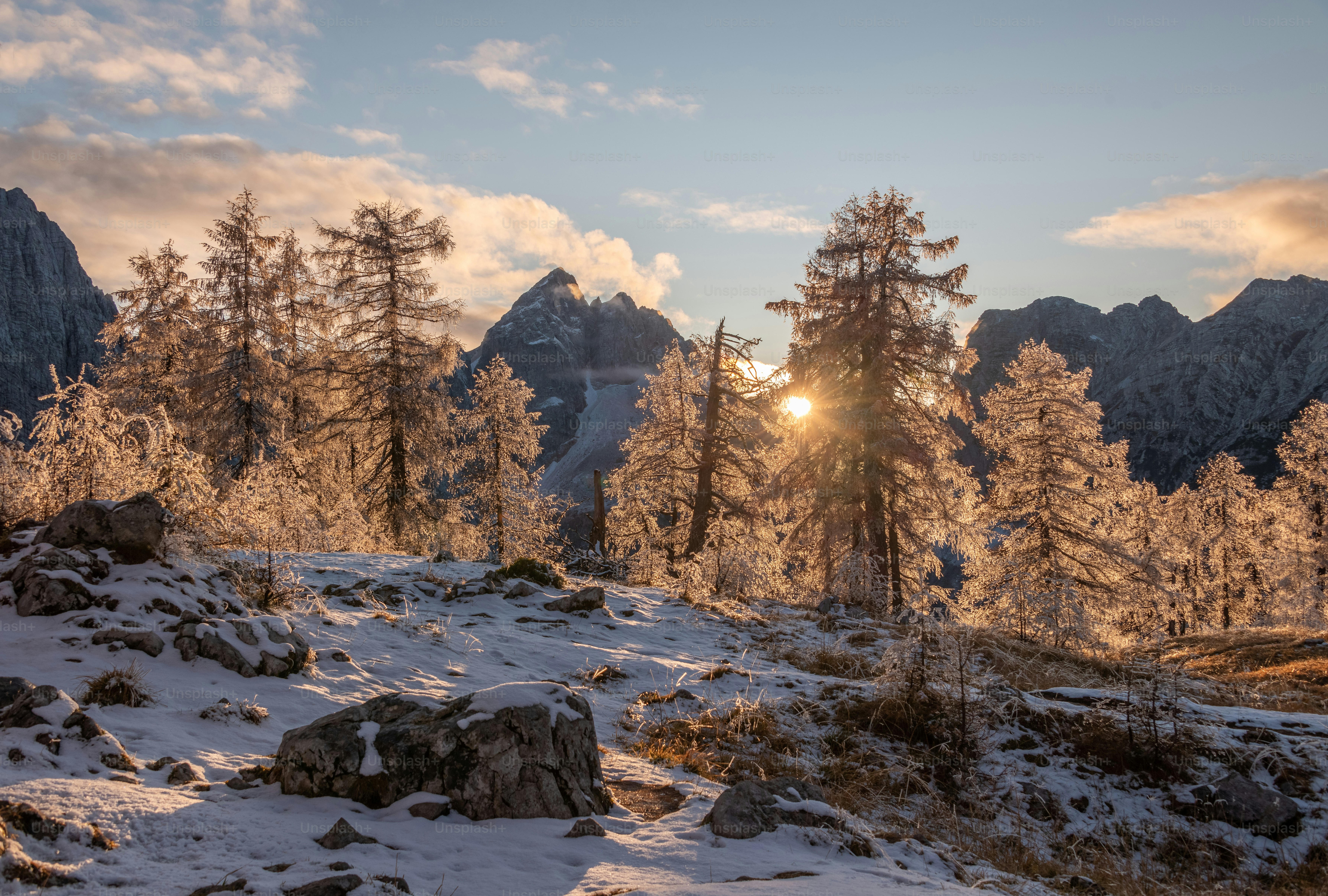 A snowy mountain landscape photo – Winter sun Image on Unsplash