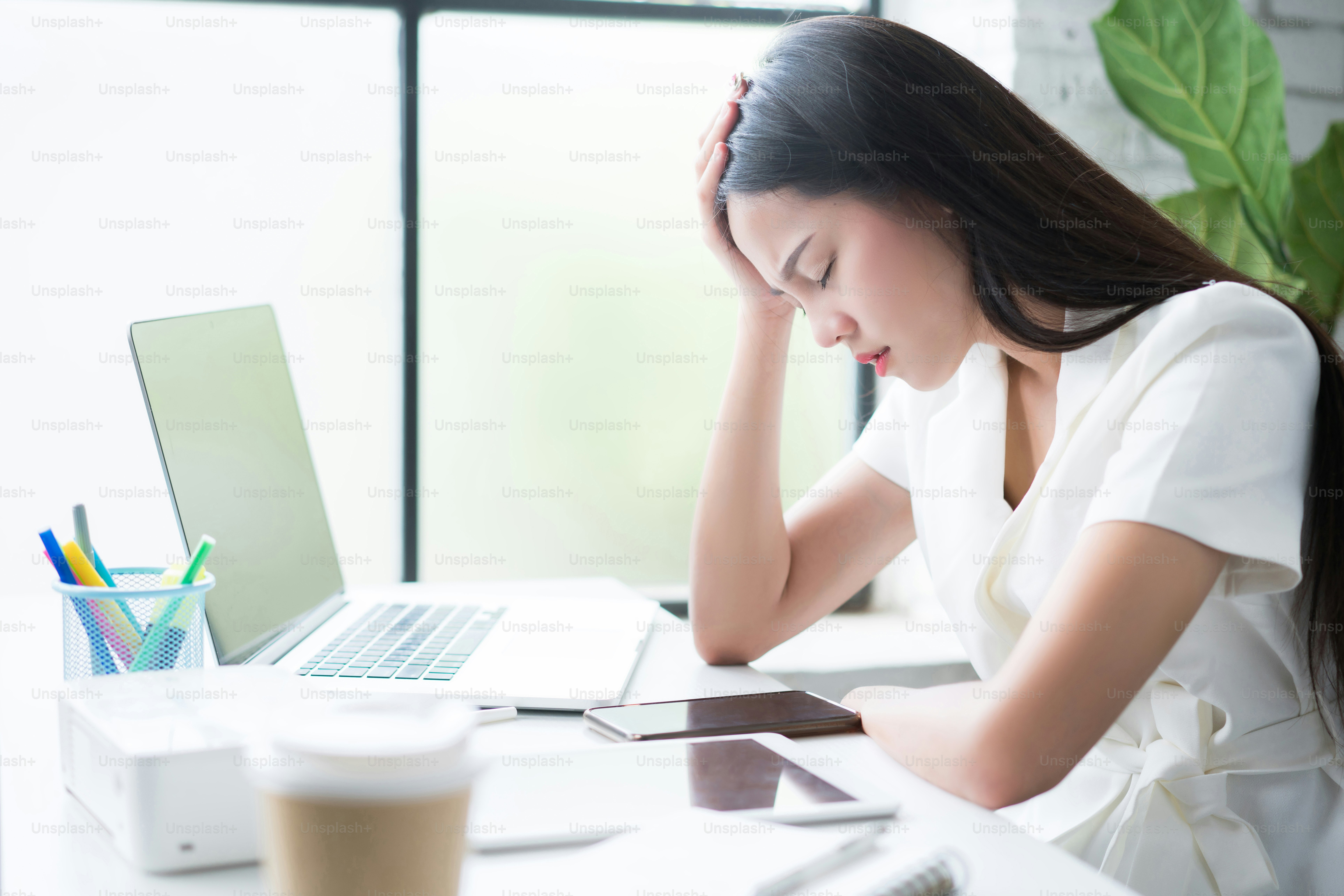 Sale of online asian women She is stressed photo – Great depression ...