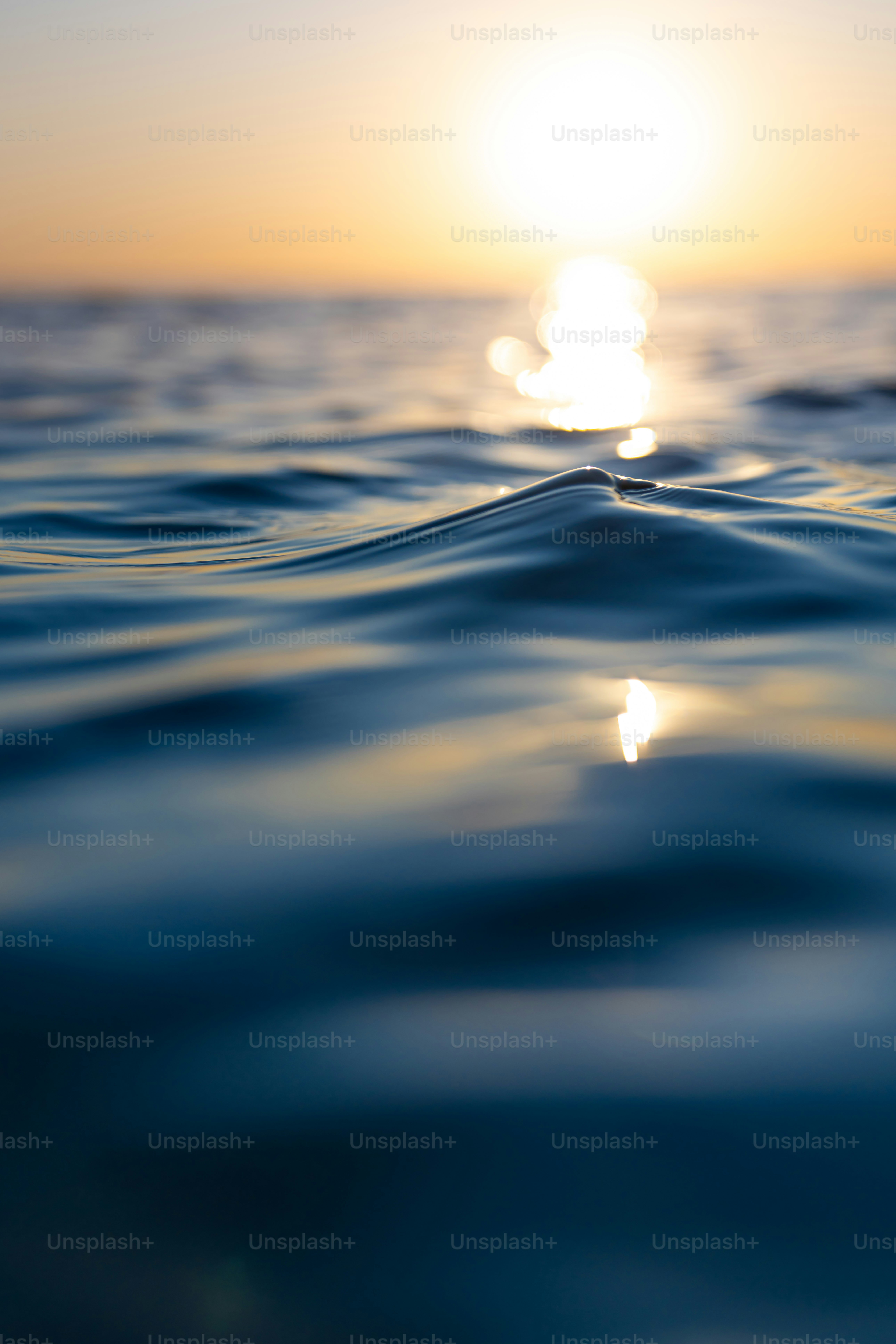 A close up of water with a sunset in the background photo – Wallpapers ...