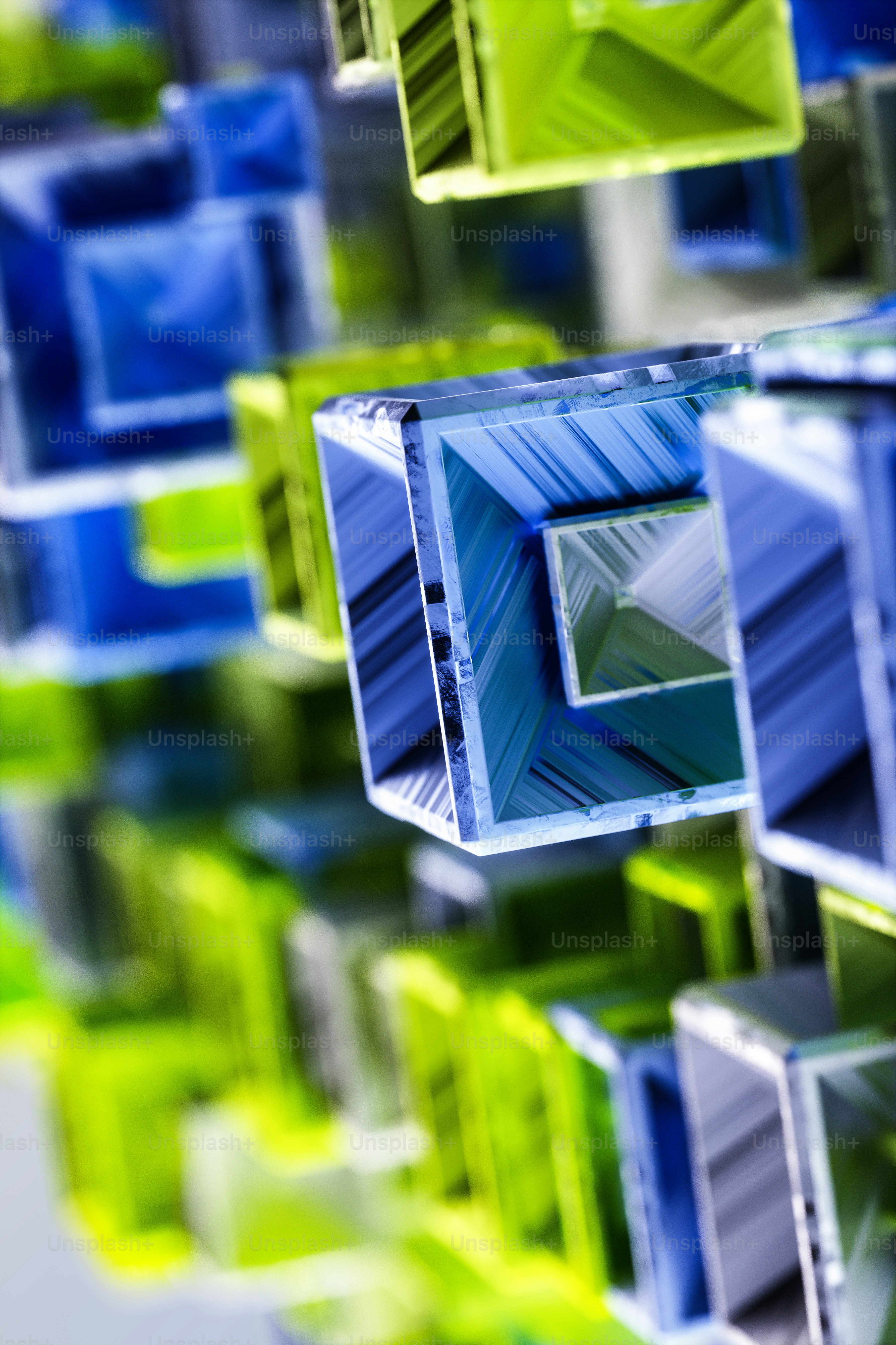 A close-up of a bunch of blue plastic blocks photo – Wallpapers Image ...