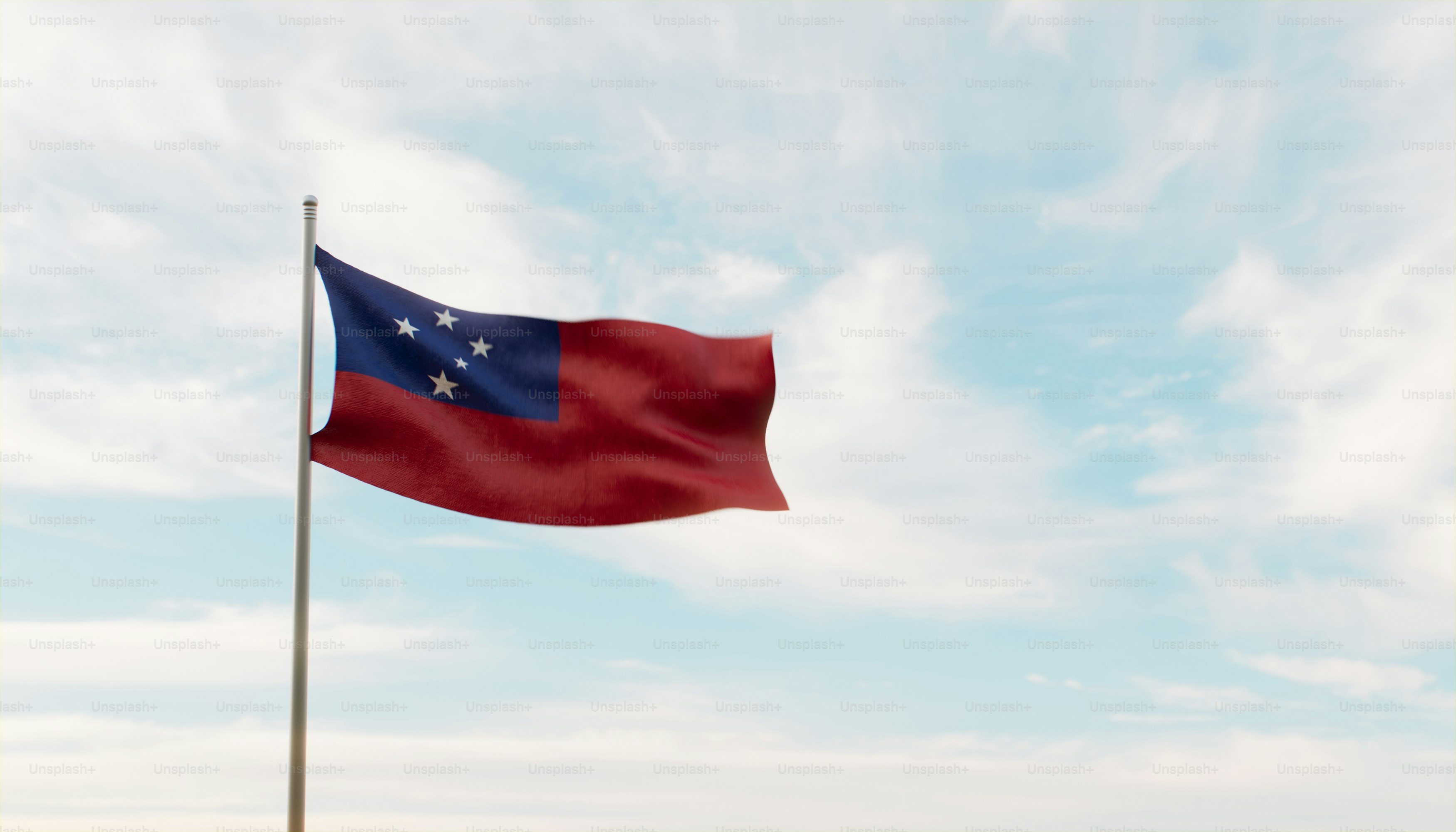 A red and blue flag photo – 3d Image on Unsplash