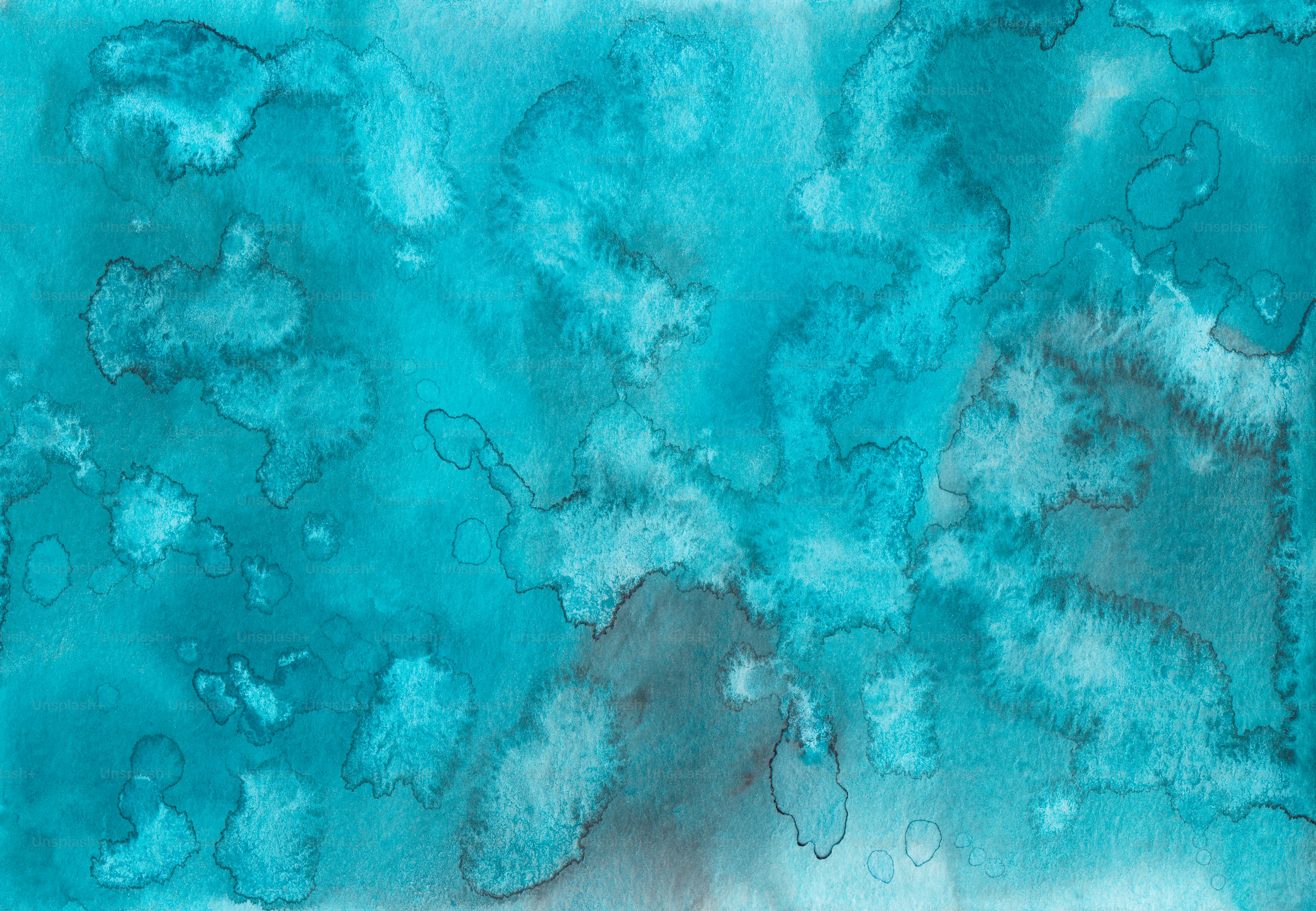 A watercolor painting of a blue ocean photo – Wallpapers Image on Unsplash