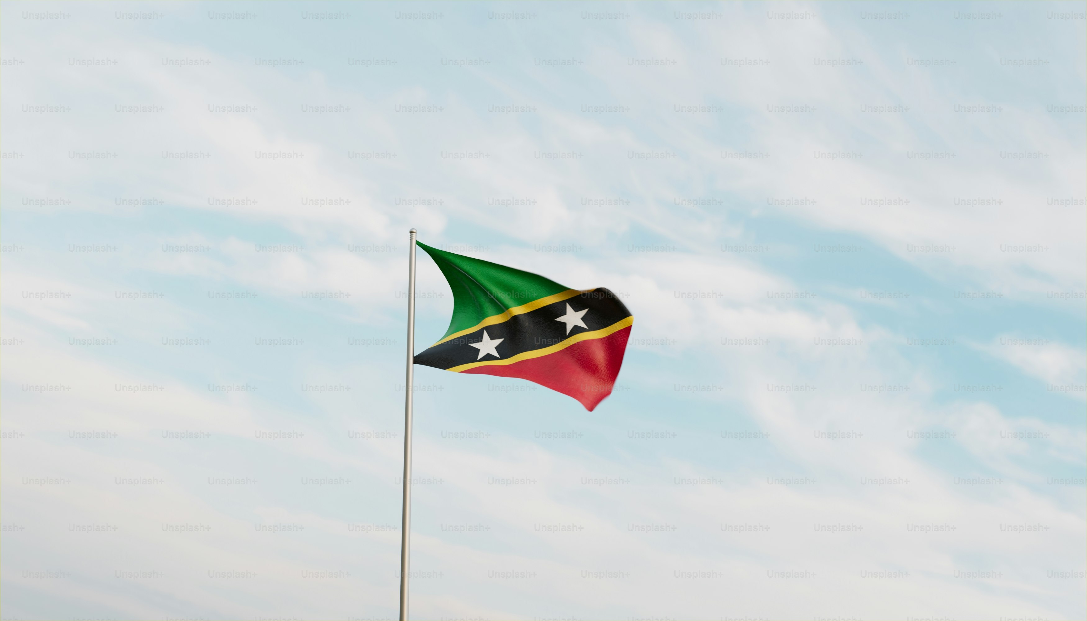 A green flag flying in the wind on a cloudy day photo – Saudi arabia ...