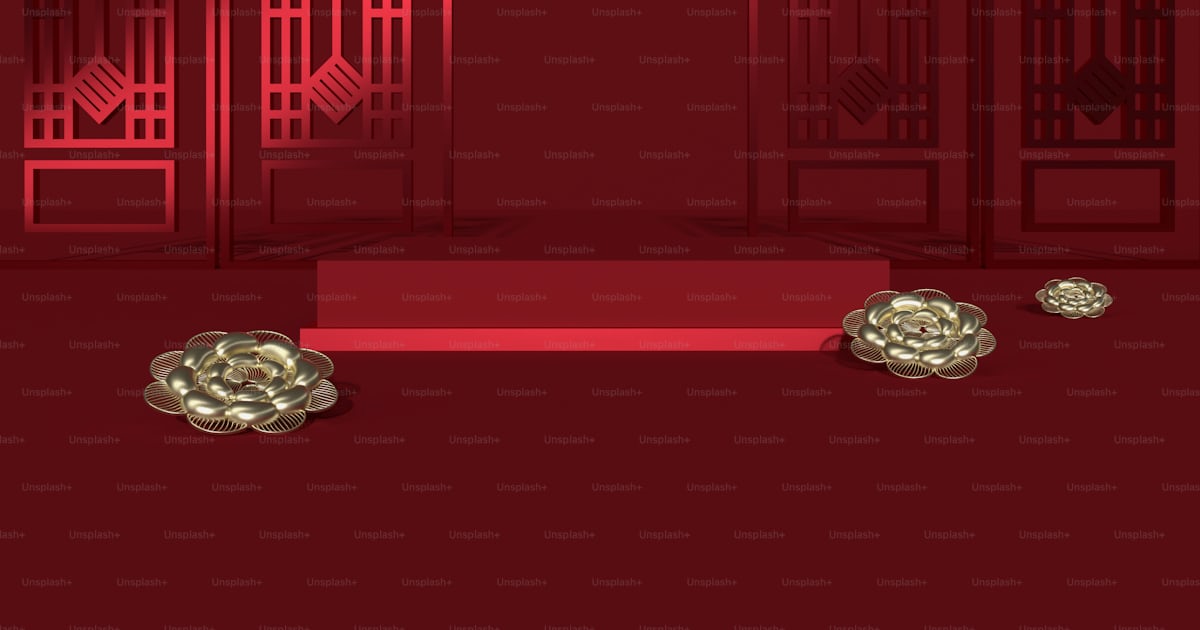 레드 카펫과 빨간 문이있는 빨간 방 사진 Unsplash의 금 이미지