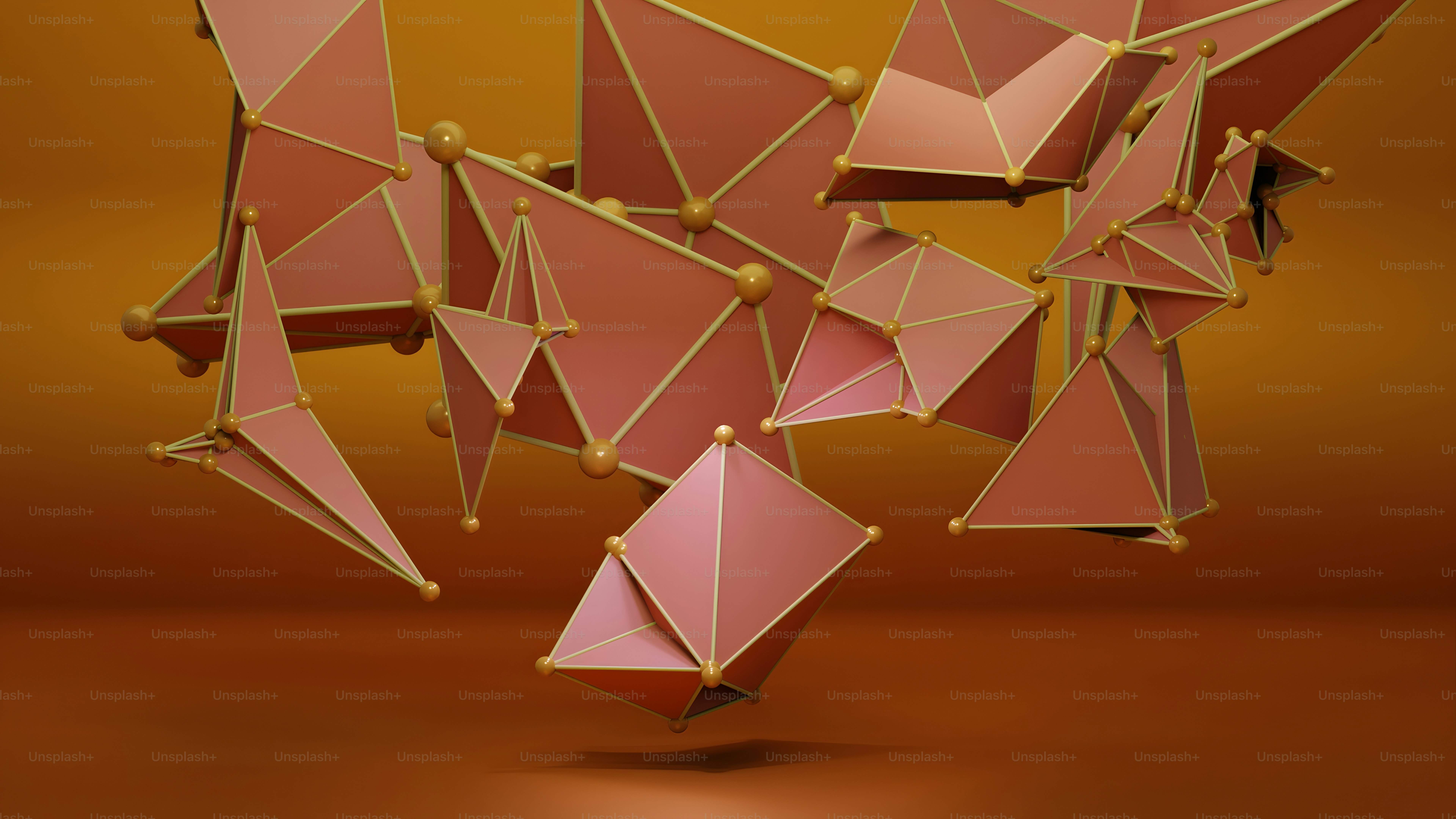 Un groupe d’objets roses flottant dans l’air photo – Grométrique Photo ...