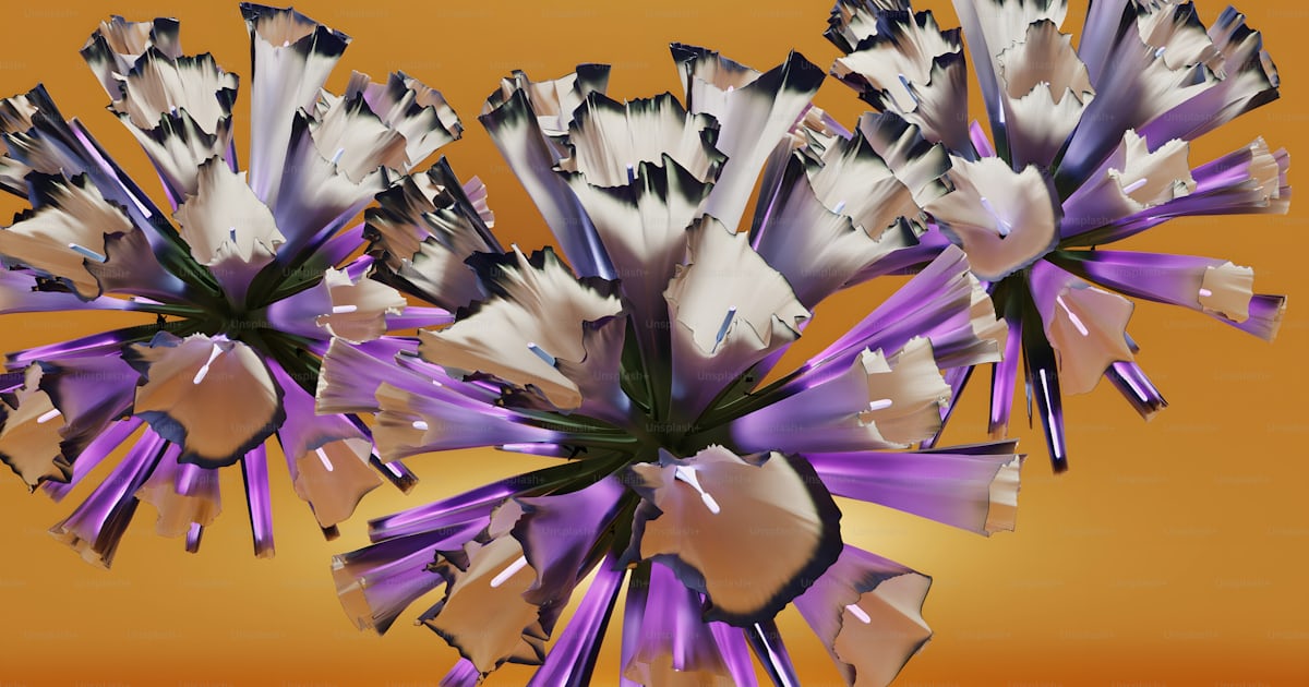 黄色の背景に紫と白の花の束の写真 紫の Unsplashの写真