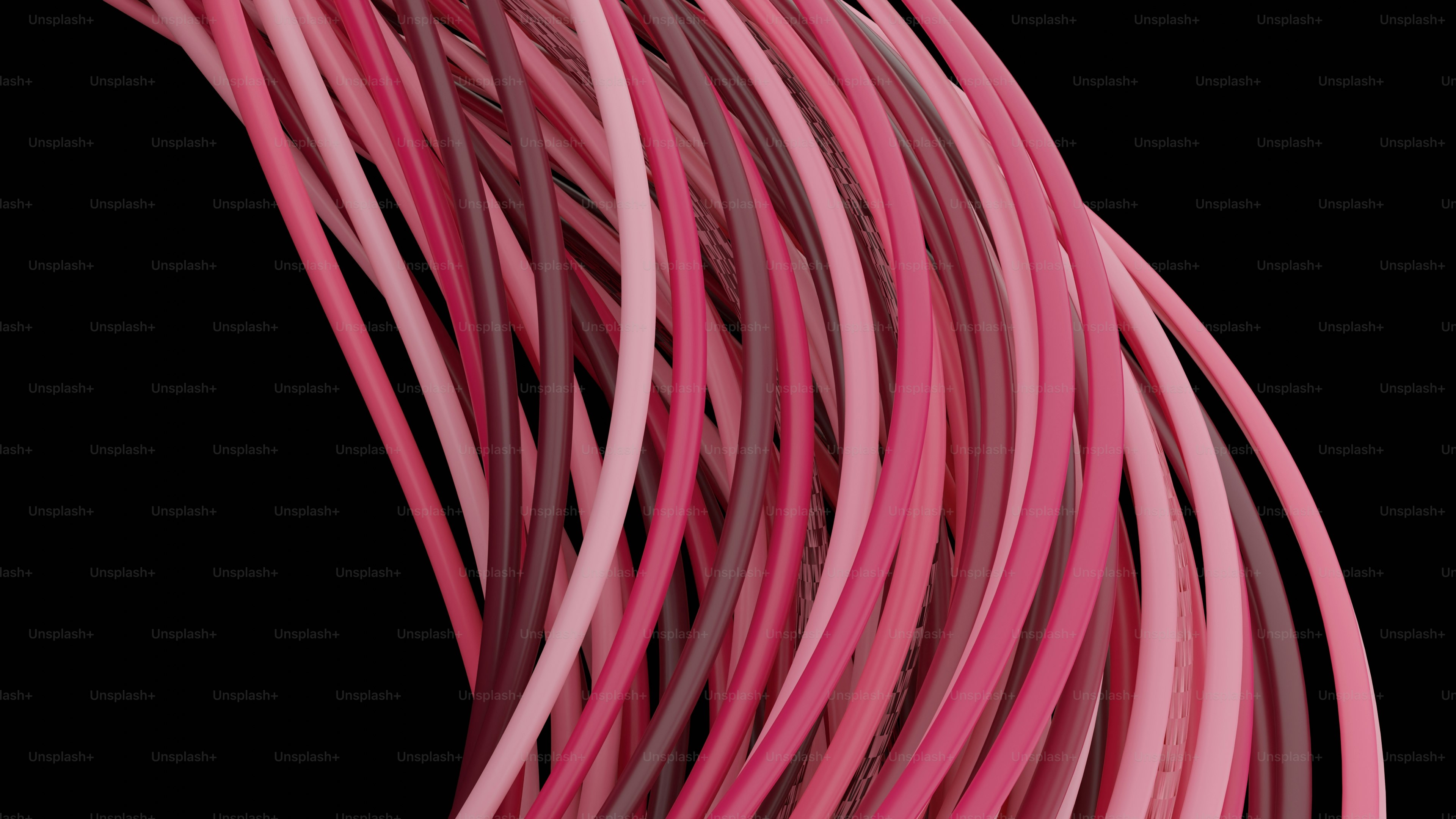 A close up of a bunch of pink wires photo – 3d render Image on Unsplash