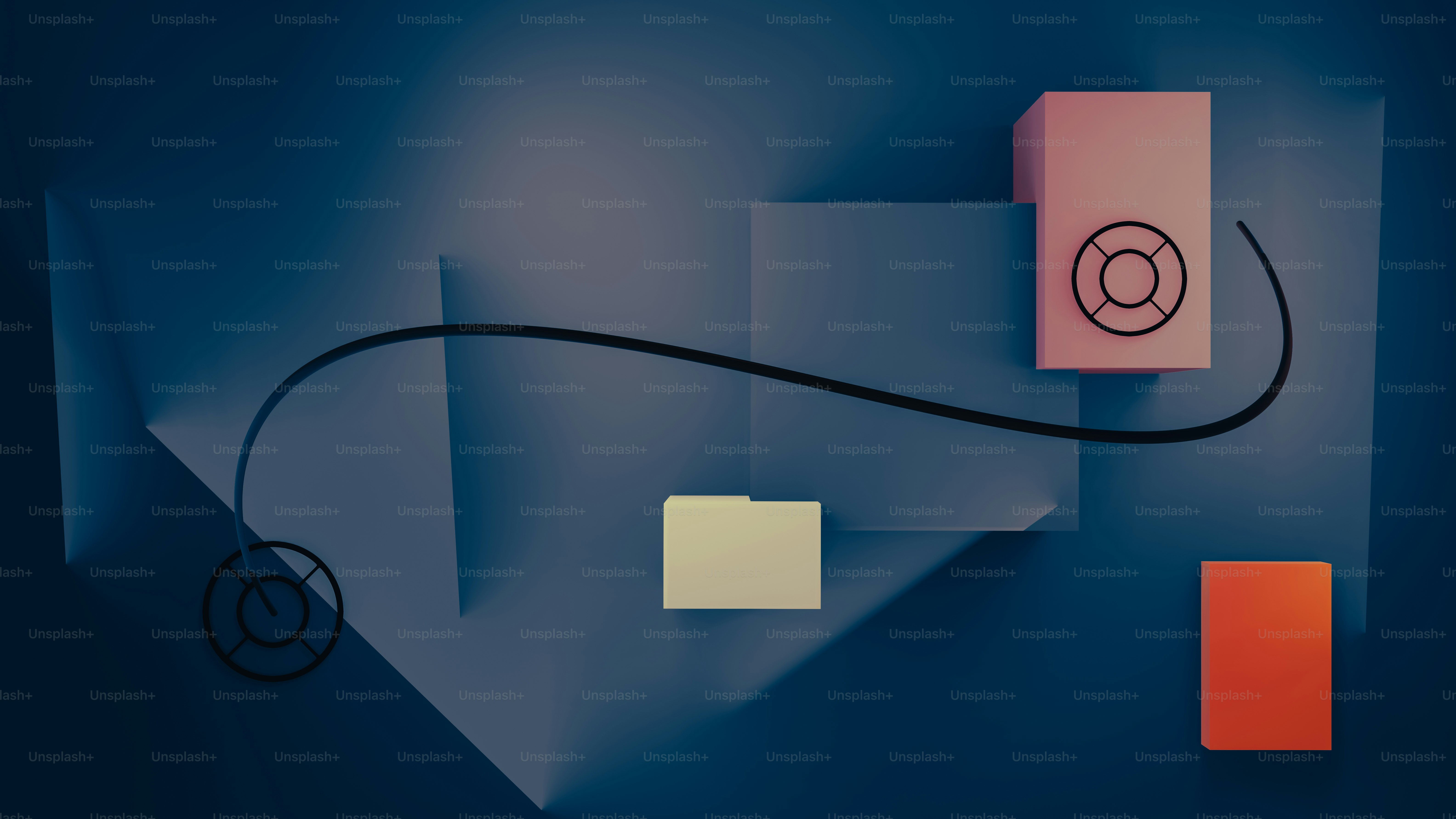 A multicolored wall with a square and rectangle shapes photo – 3d ...