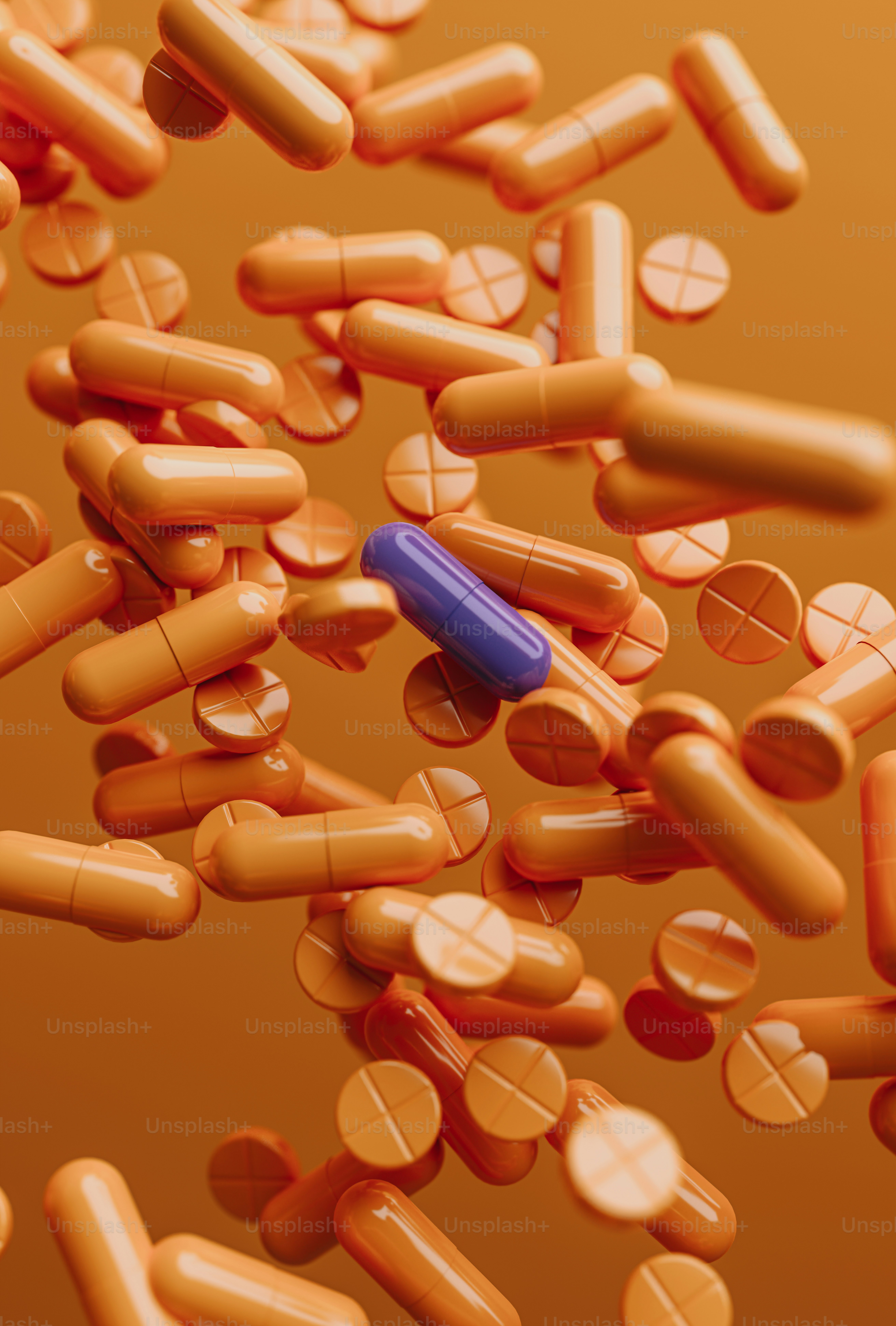 Foto Un montón de pastillas cayendo en el aire – Capsulas Imagen en ...