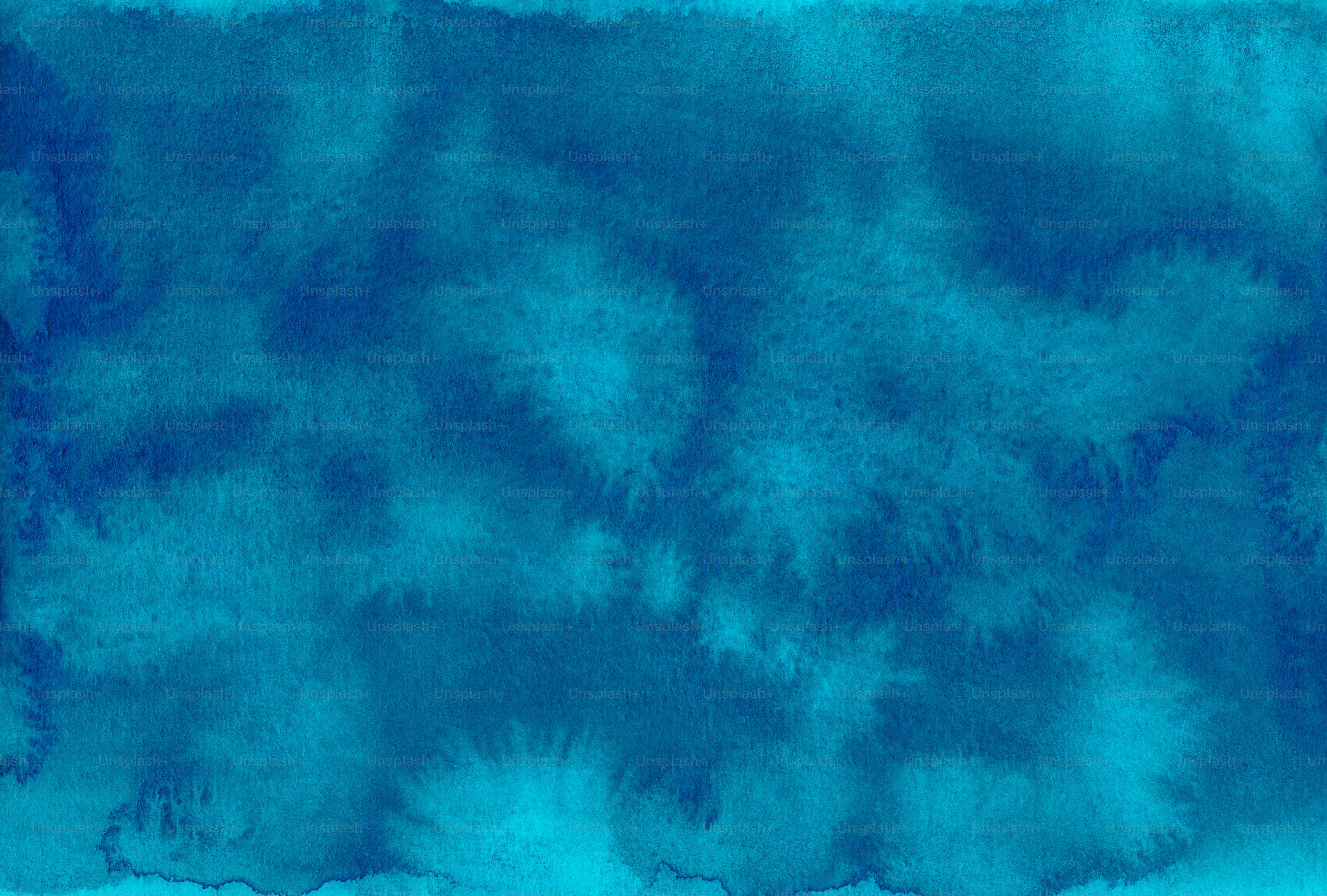 A blue square painted with watercolors on a white background photo ...